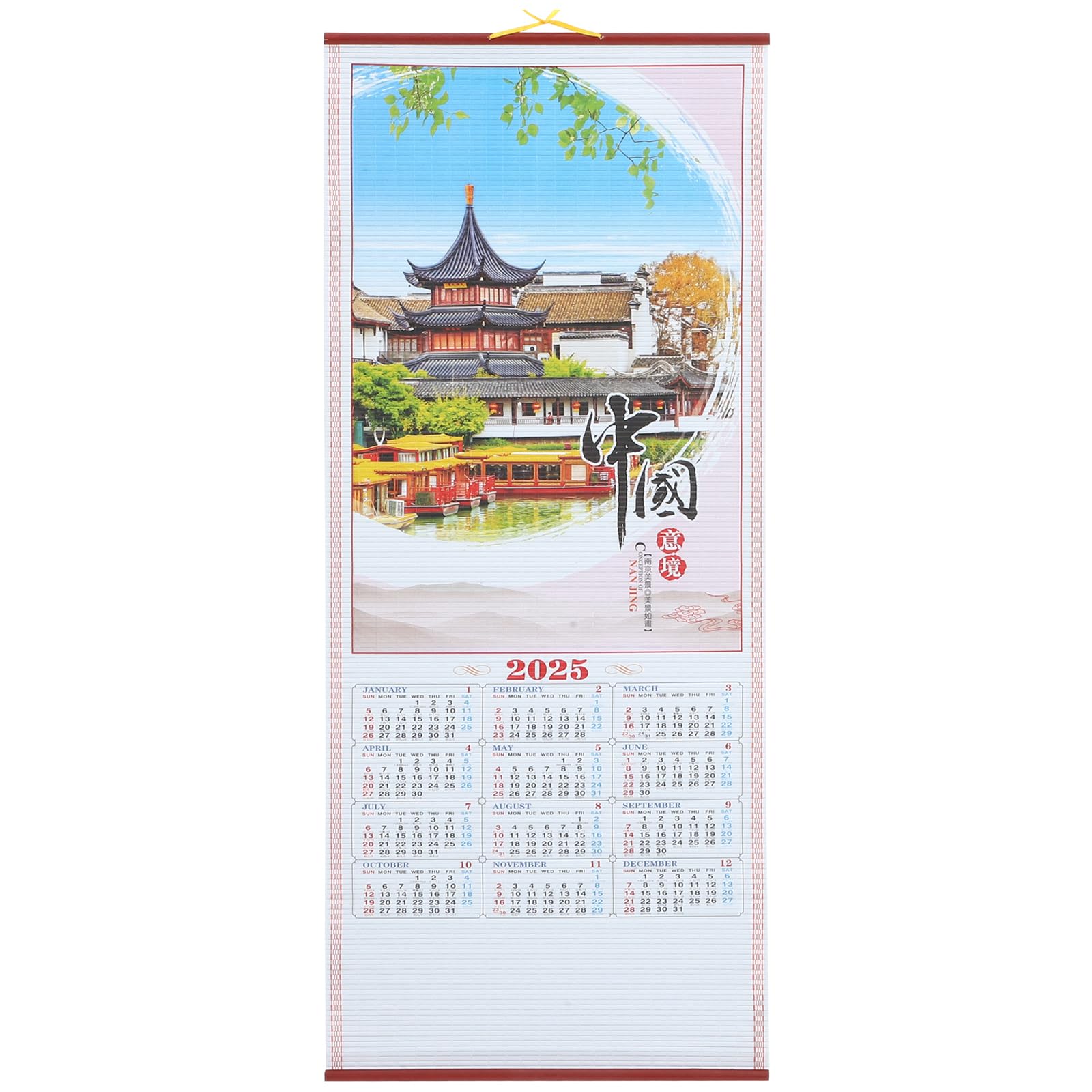 Tofficu 2025 Chinese Wall Scroll Calendar, Chinese Zodiac Wall Calendar ...