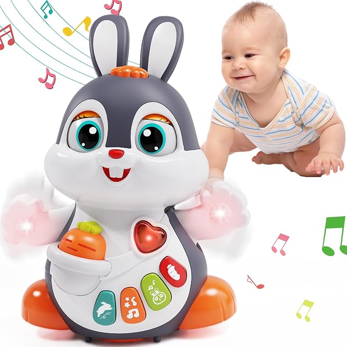 Amazon.com: Wanonoo Baby Musical Easter Bunny Toy Dancing Crawling ...