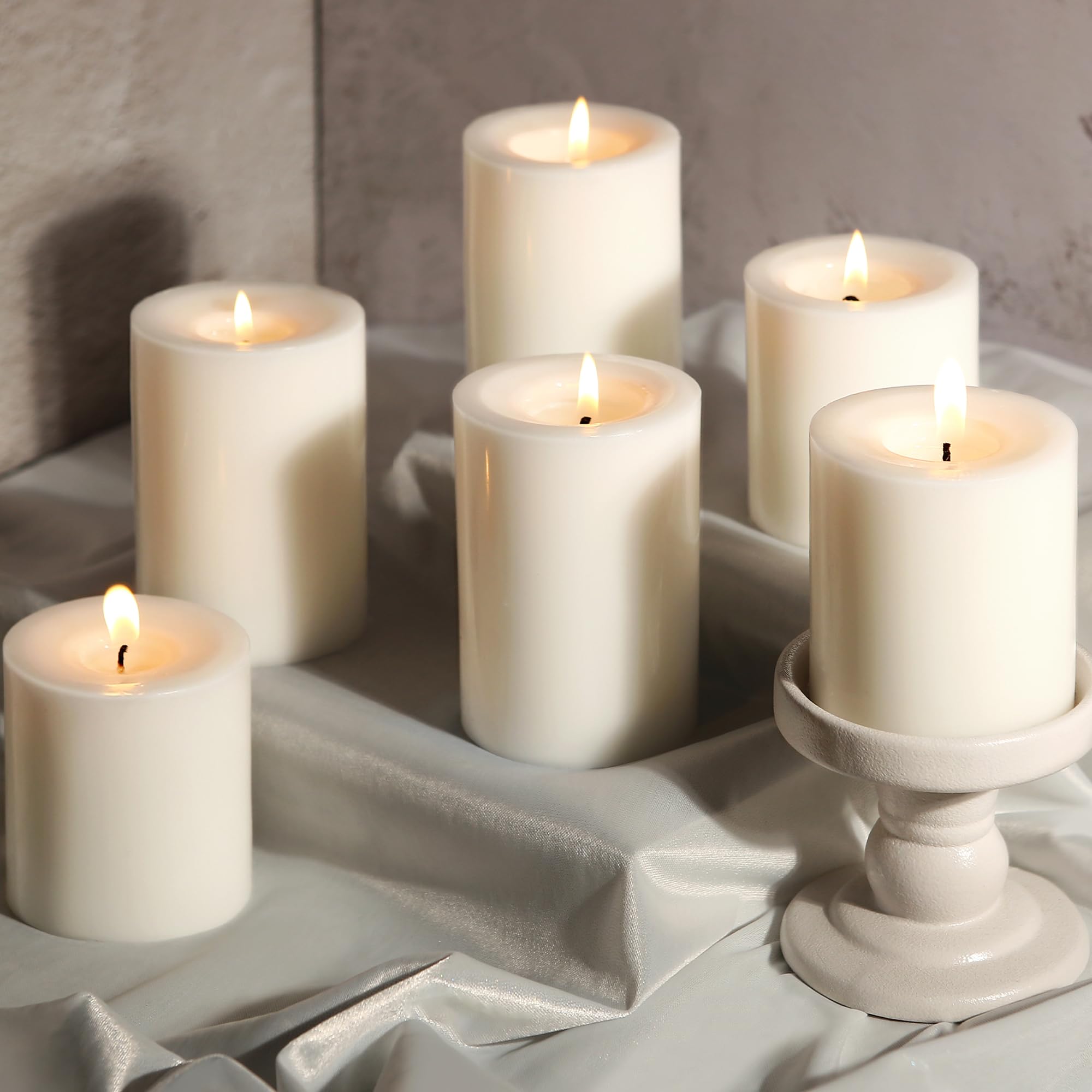 Amazon.com: White Pillar Candles - 2.8x3 inch Unscented Pillar Candle ...