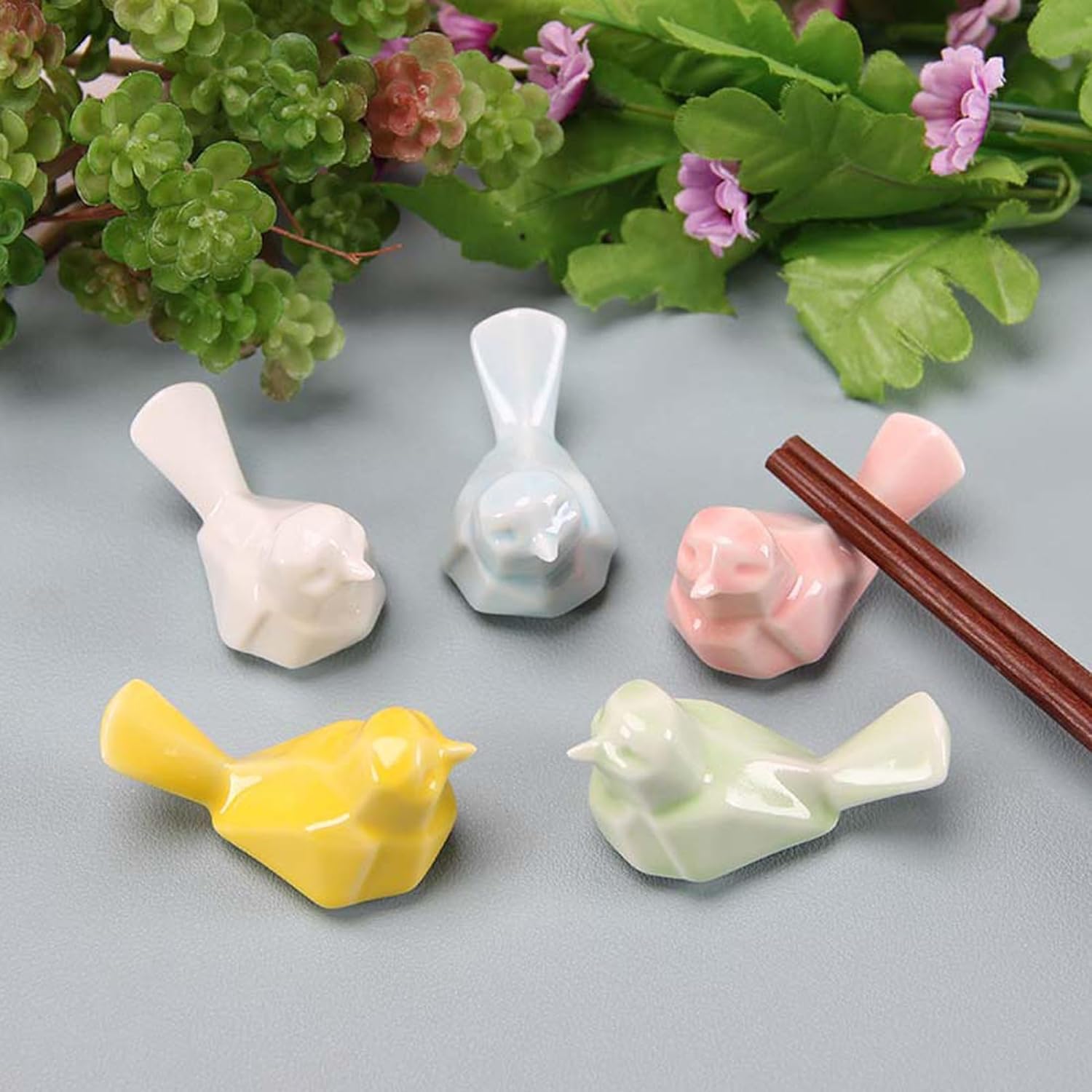 Amazon.com: Lifexquisiter 5PCS Ceramic Bird Chopstick Rest, Porcelain ...