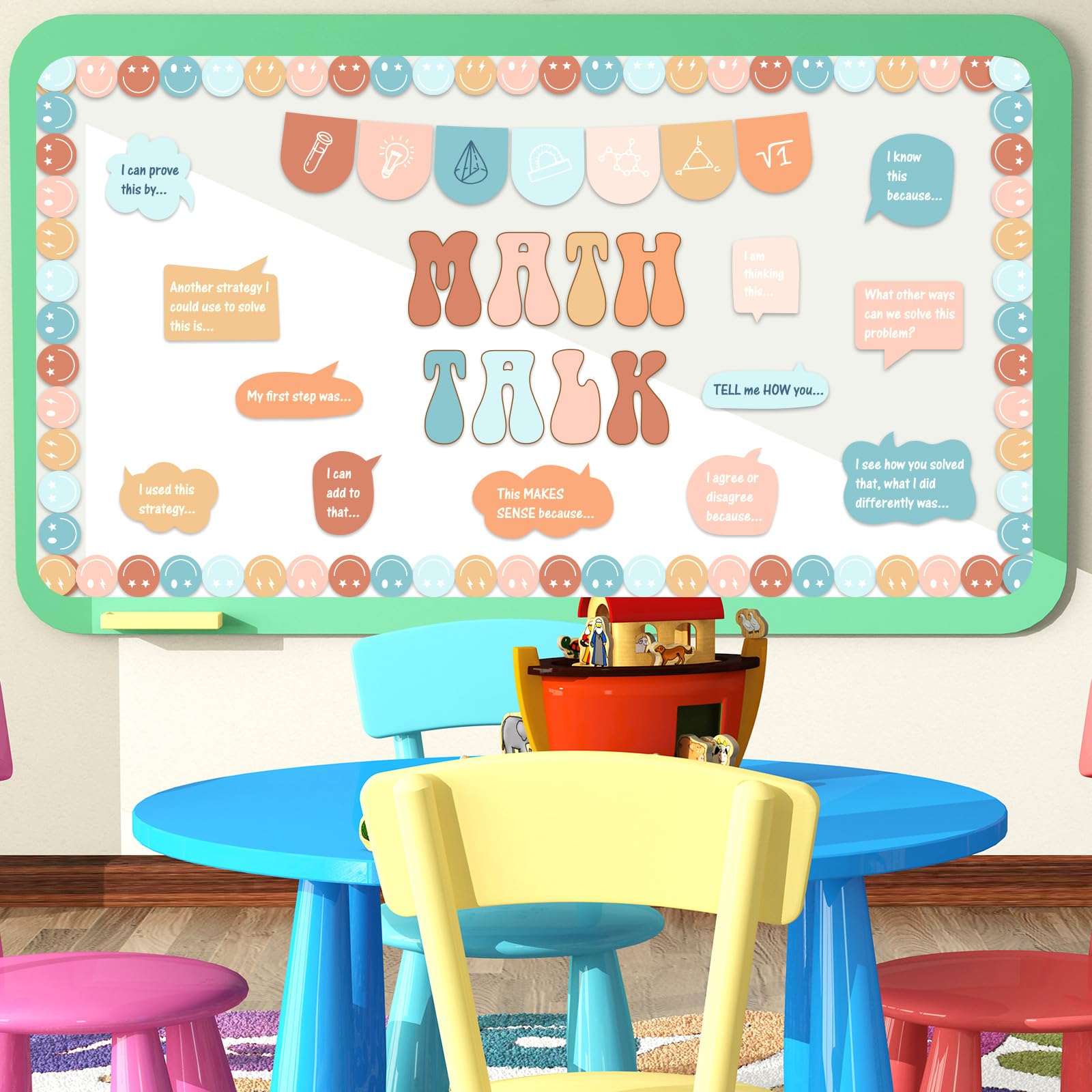 Snapklik.com : 43 PCS Groovy Math Talk Bulletin Board Set For Math ...