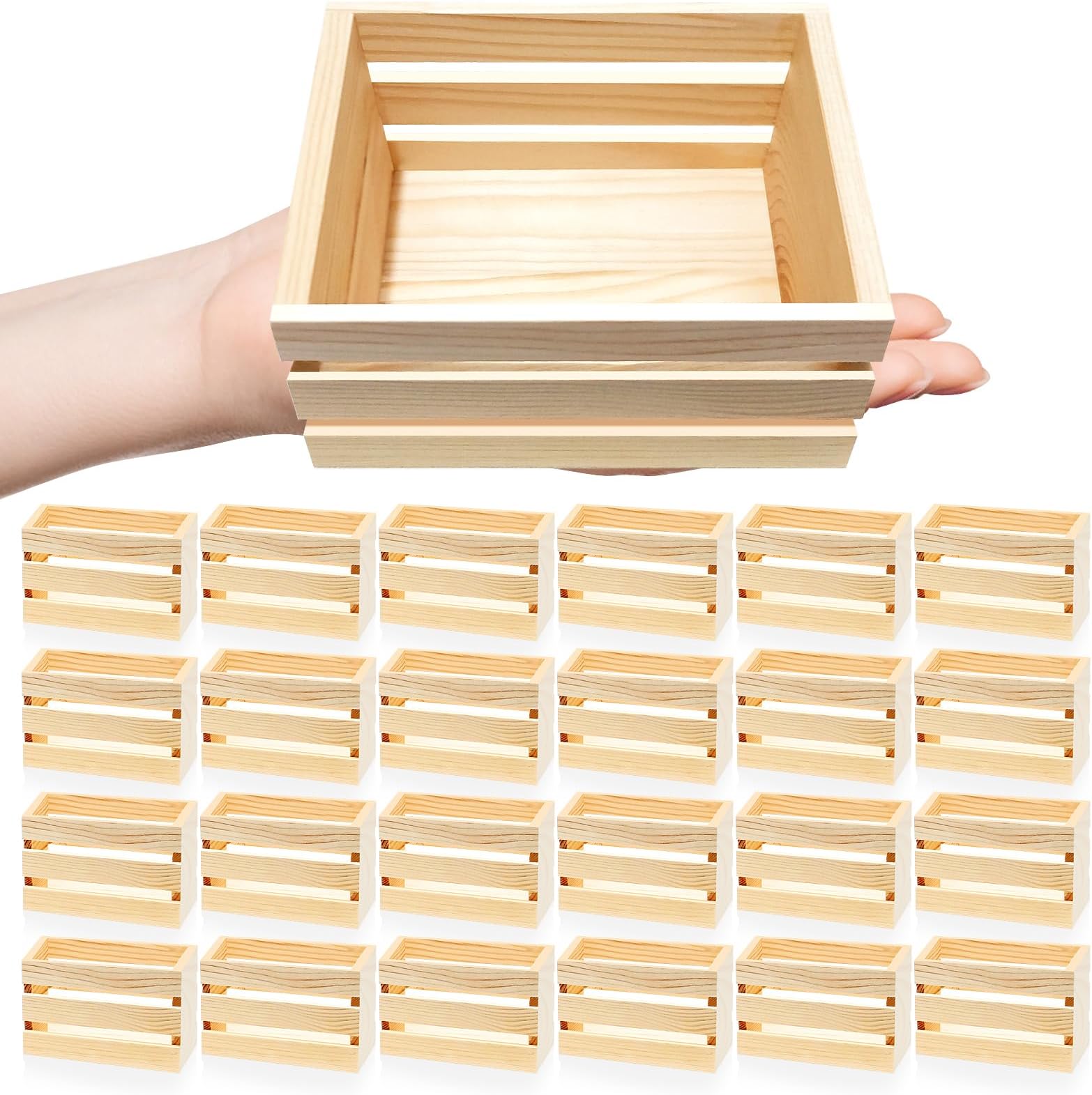 Amazon.com: 24 Pcs 5 Inch Small Wooden Crates for Crafts Unfinished ...