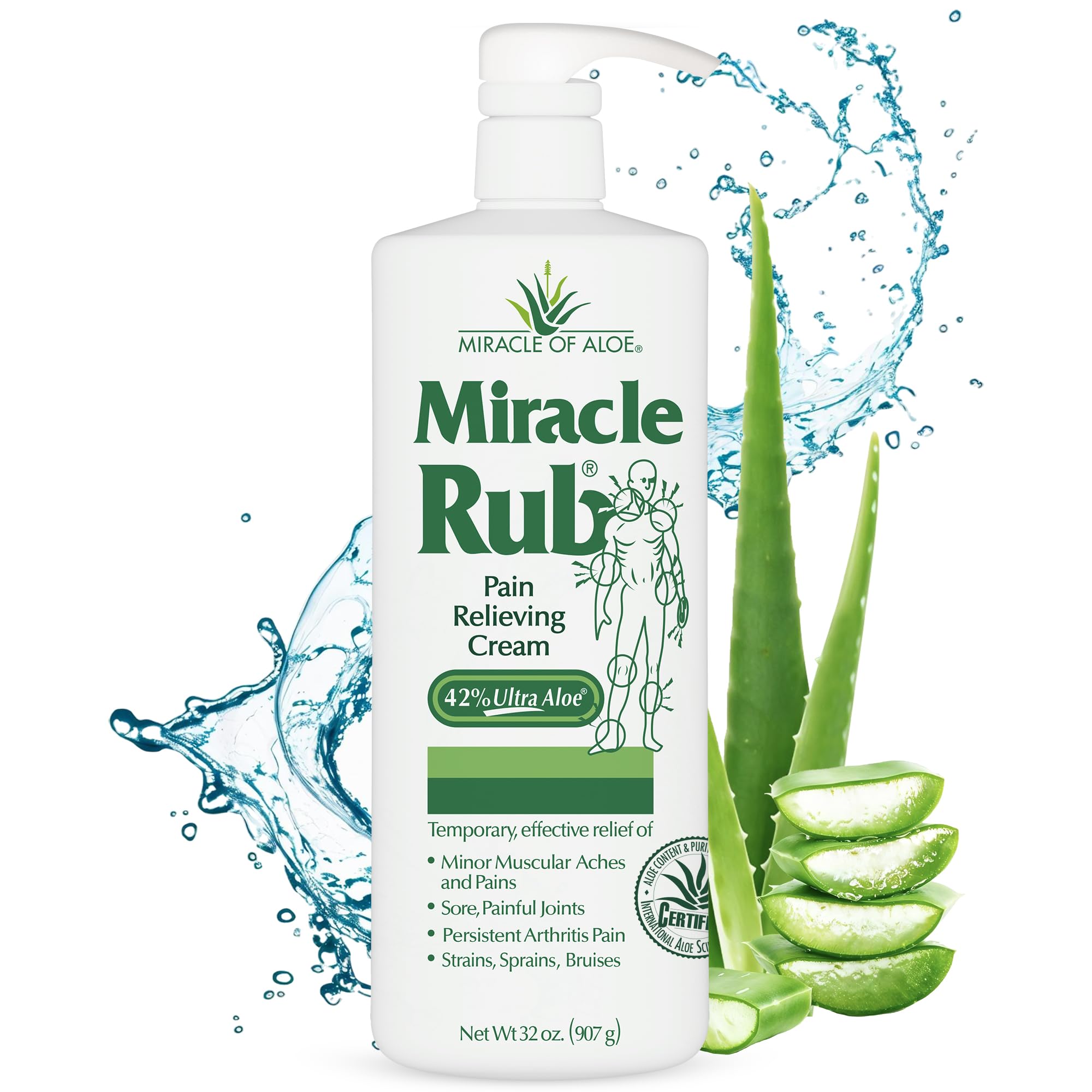 Amazon.com: Miracle of Aloe Miracle Rub Pain Relieving Cream 32 oz ...
