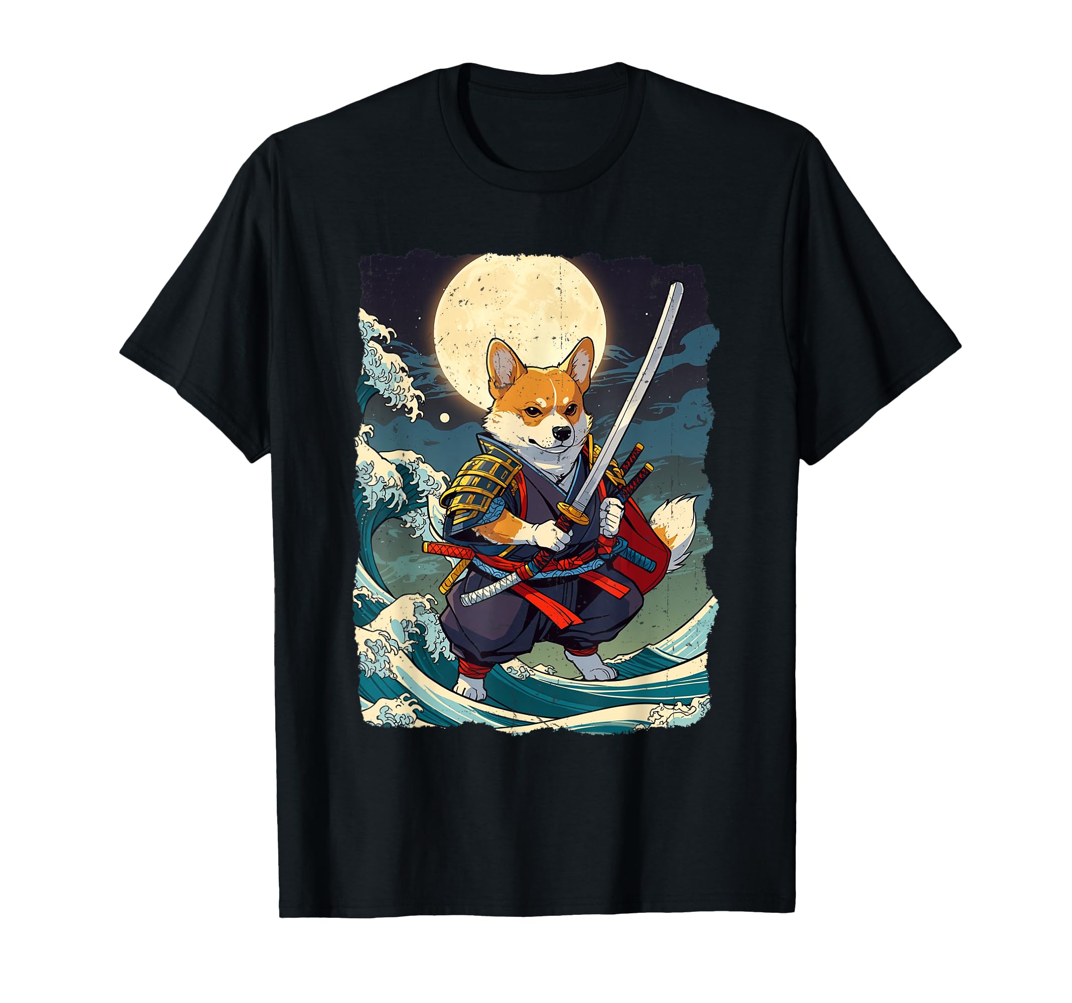 Amazon.com: Samurai Corgi Dog Japanese Retro Corgi Ukiyo-e Warrior T ...