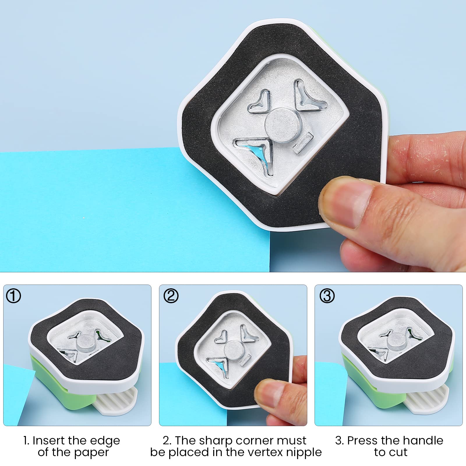 Snapklik.com : 3 In 1 Corner Rounder Punch, 4mm, 7mm, 10mm 3 Way Corner ...