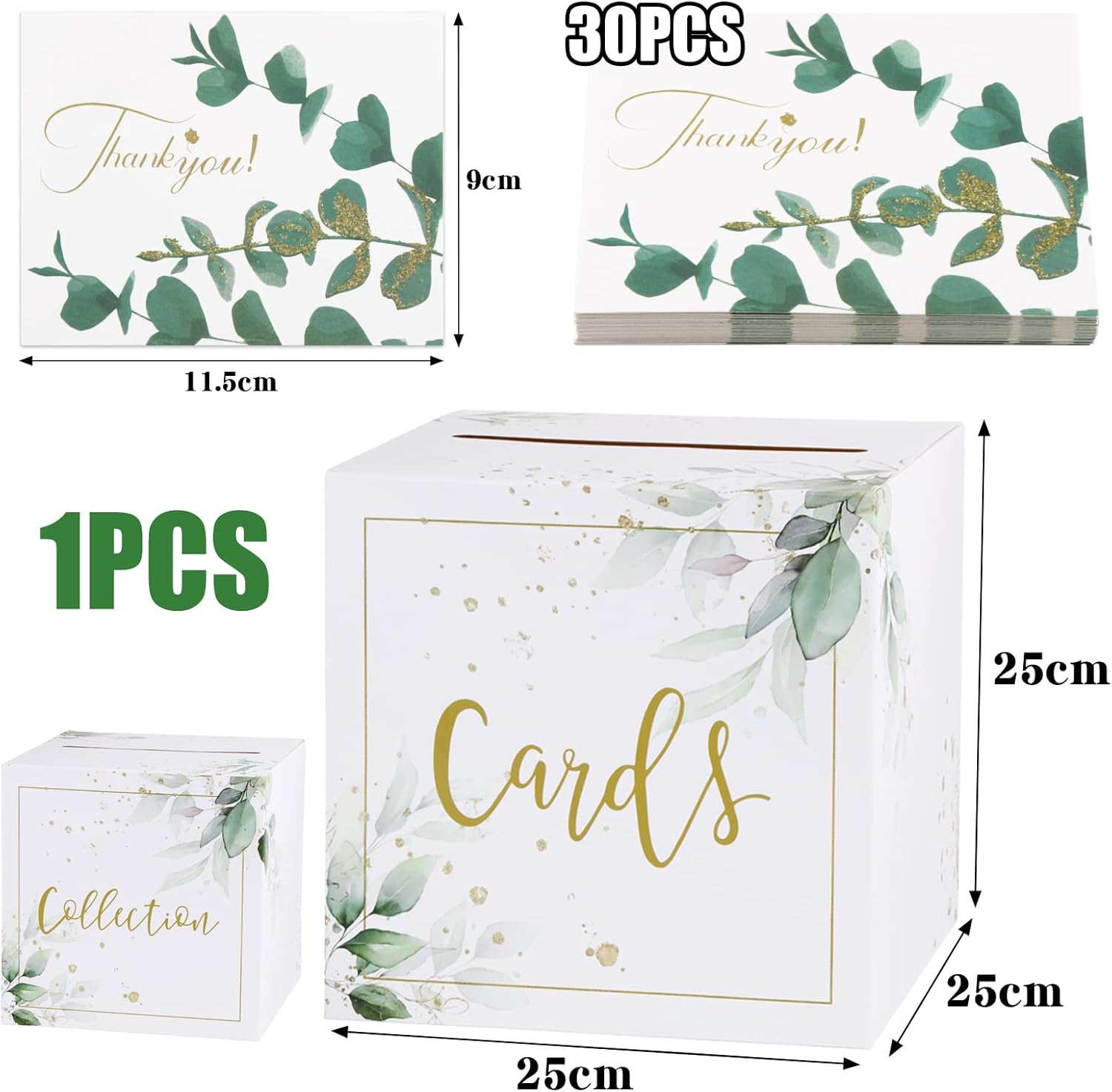 Wedding Card Box Set, Elegant White Kraft Wedding Card Post Box with ...