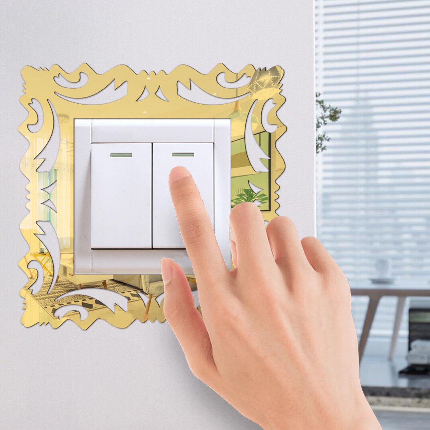 Light Switch Surround Stickers 2pcs Floral Lace Switch Plate Covers ...