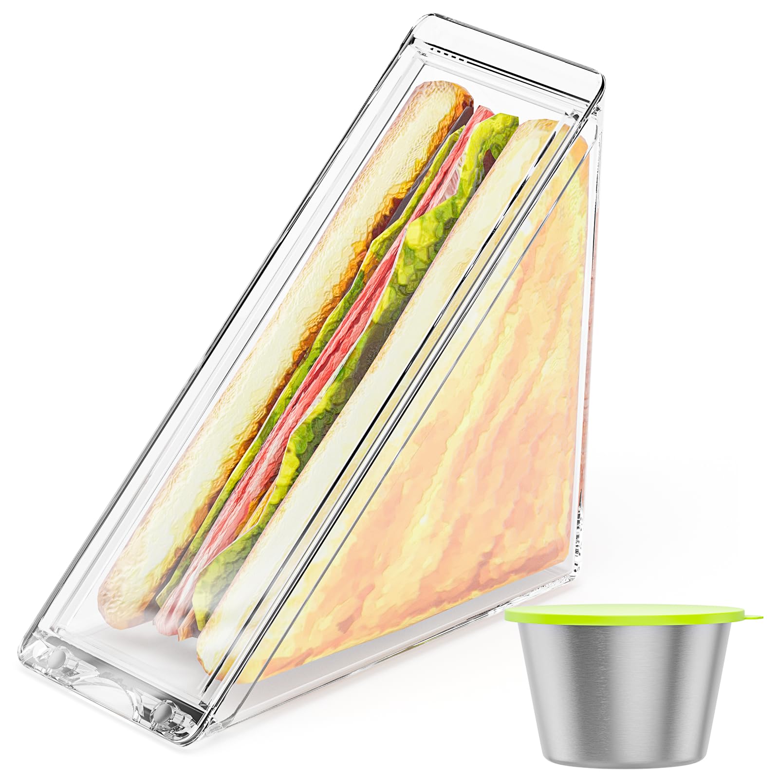 Amazon.com: MEFFWSOER Triangle Sandwich Container, Sandwich Storage Box ...