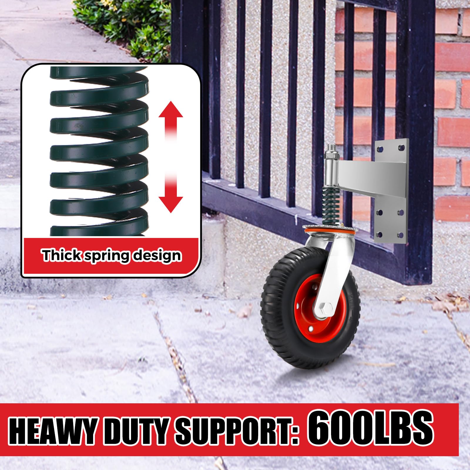 Snapklik.com : Seeloowy 2 Pack 8 Inch Gate Wheels For Metal Tube, Load ...