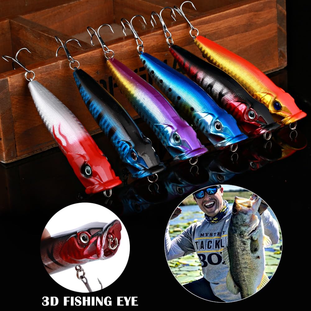 Snapklik.com : Hard Plastic Popper Topwater Floating Fishing Lures ...