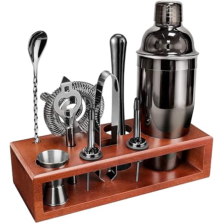 Amazon.com: Cocktail Shaker Set & Bartender Kit: 12-Piece Premium Black ...