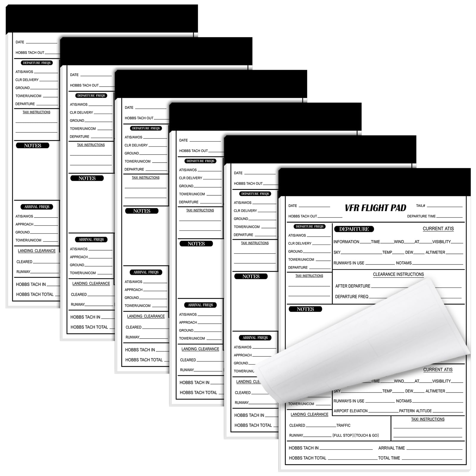 Amazon.com: Feifeiya 6 Pcs Pilot Accessories Flight Pad VFR Notepad ...