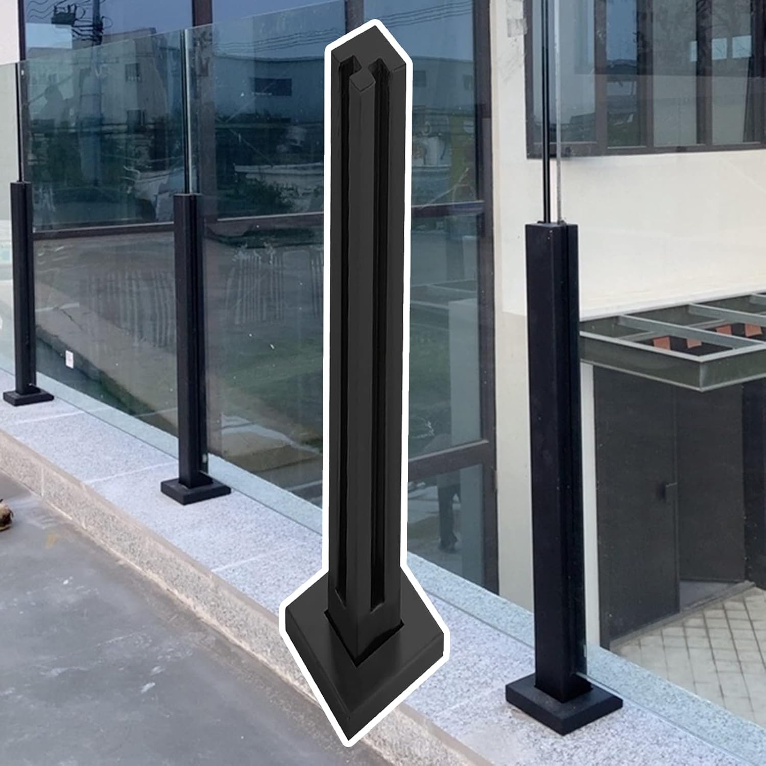 Amazon.com: MBROS Deck Balcony Glass Railing Posts with Screws, Square ...