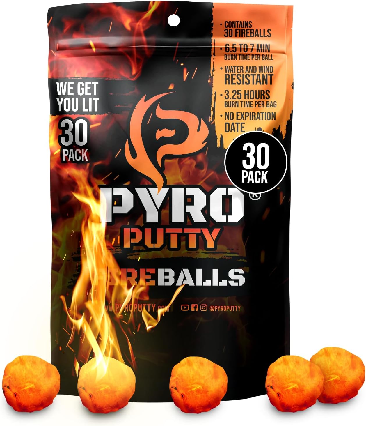 Amazon.com : Pyro Putty Fire Balls: Fire Plugs Fire Starter with 7 ...