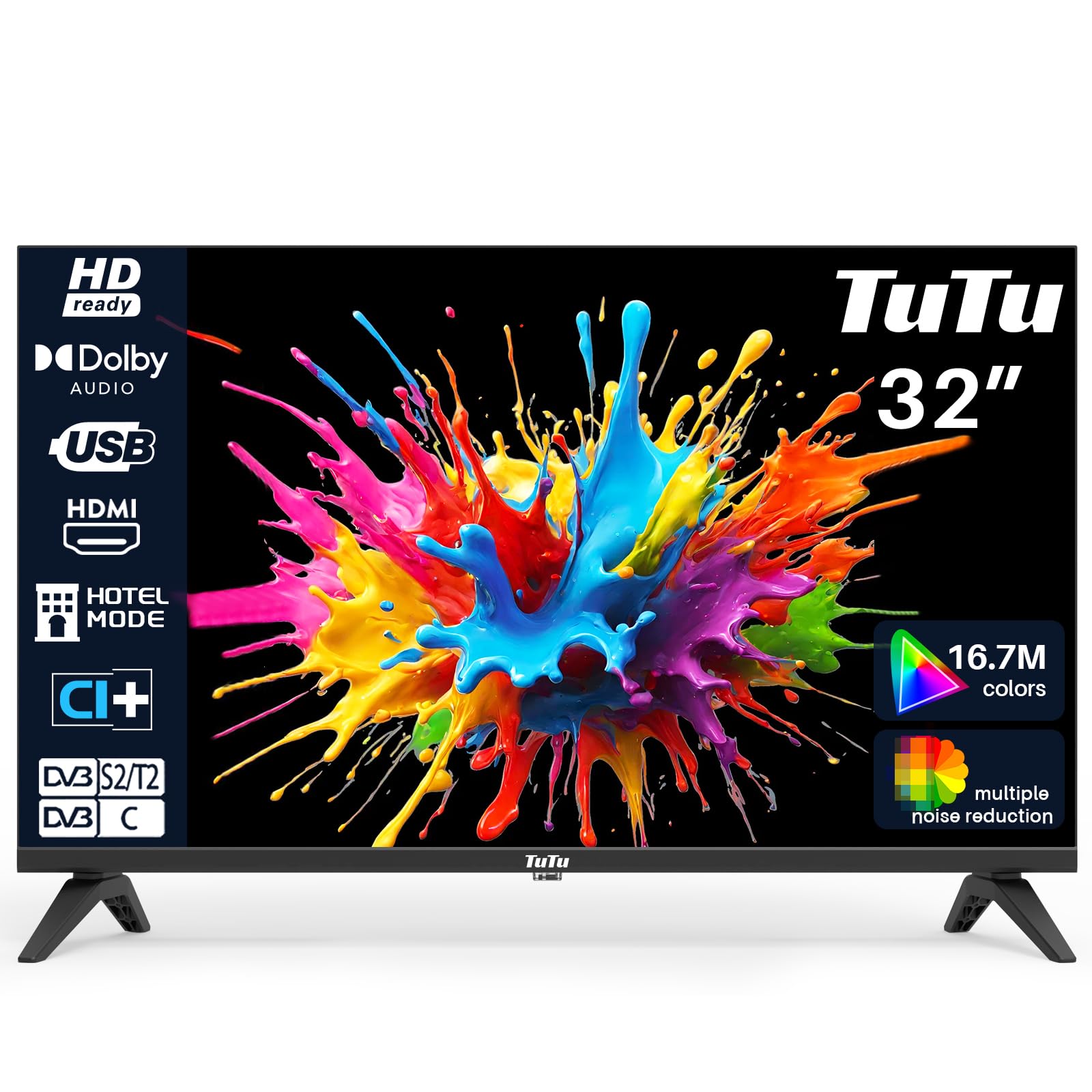 TuTu Fernseher 32 Zoll LED HD TV mit Triple Tuner , HDMI, USB-Media ...