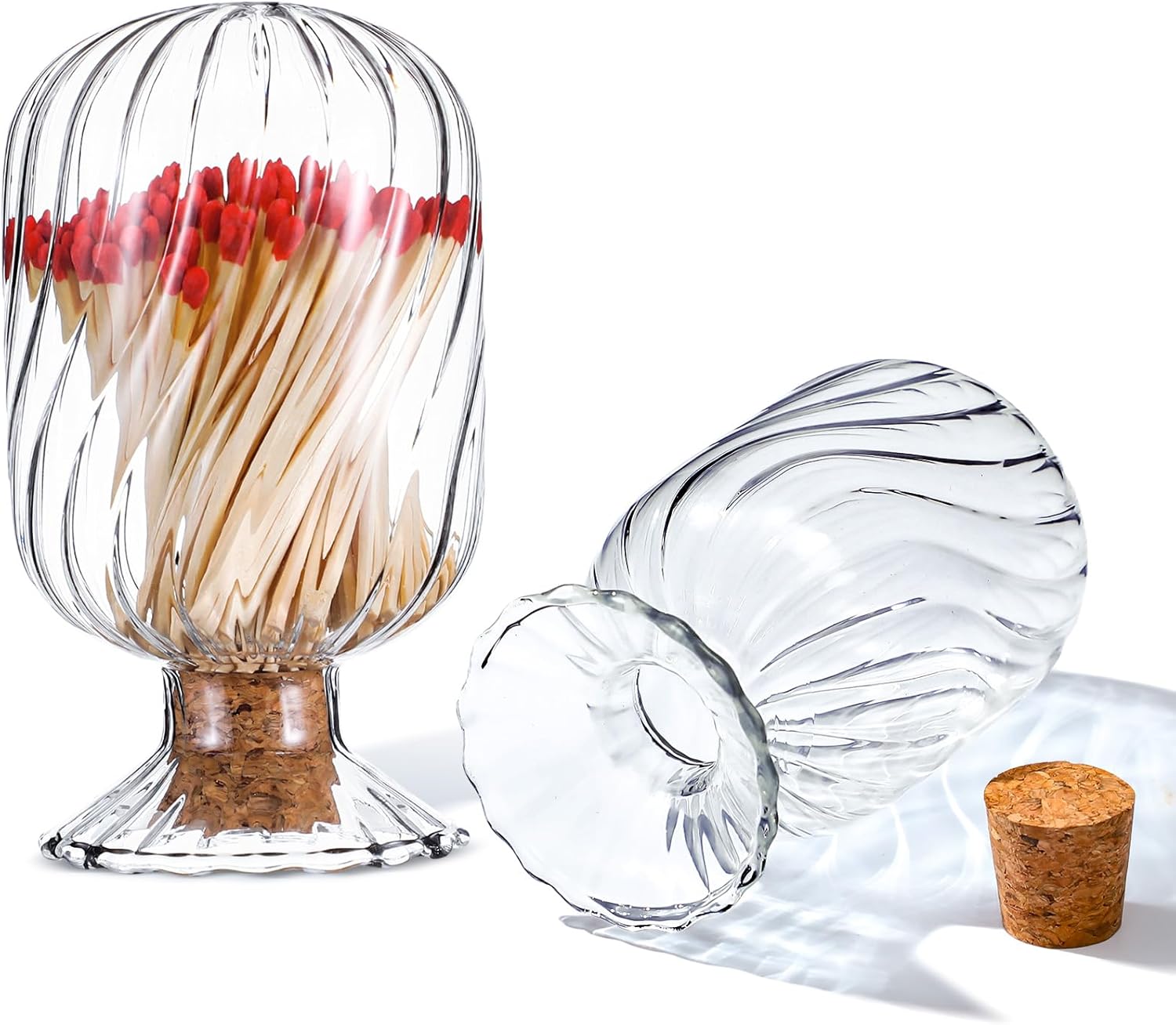 Amazon.com: Cinnvoice Helix Shaped Glass Matches Cloche Decorative for ...