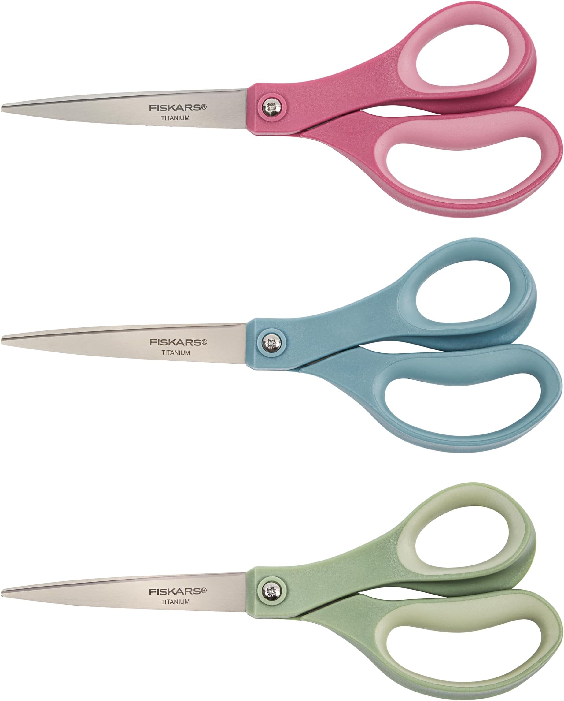 Fiskars 8 Inch Titanium Softgrip Scissors, Color 3 Pack : Amazon.ca: Home