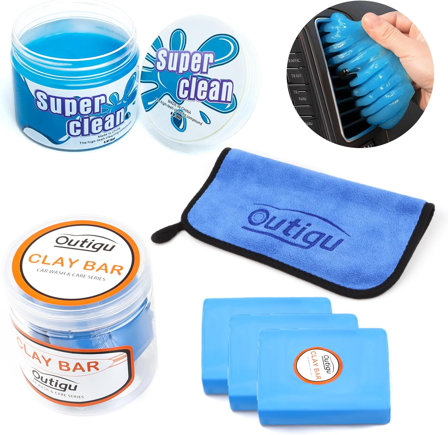 Amazon.com: Outigu Car Clay Bar, 3 Pack 100g Magic Clay Bar Kit, 1 PCS ...