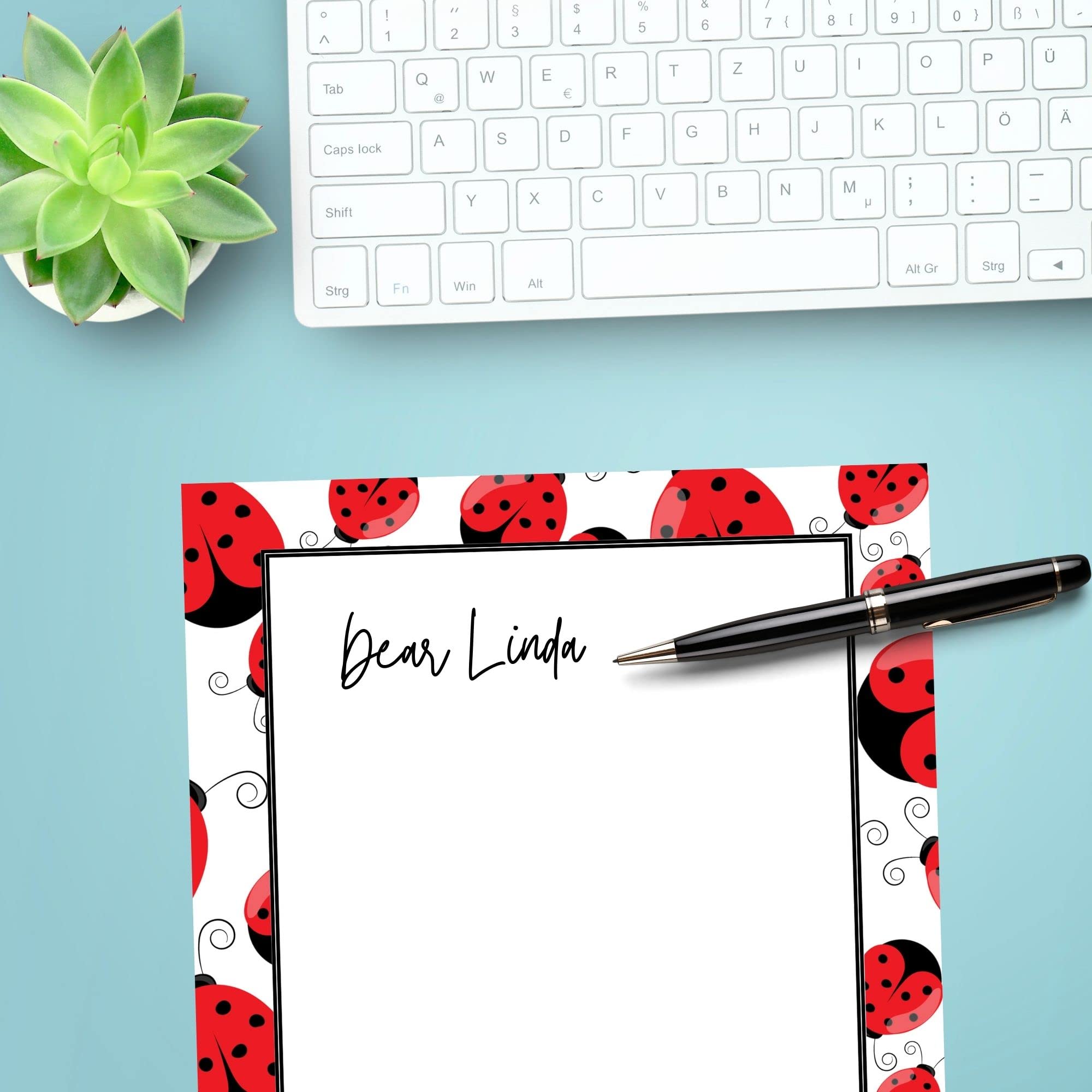 Ladybug Border Stationery
