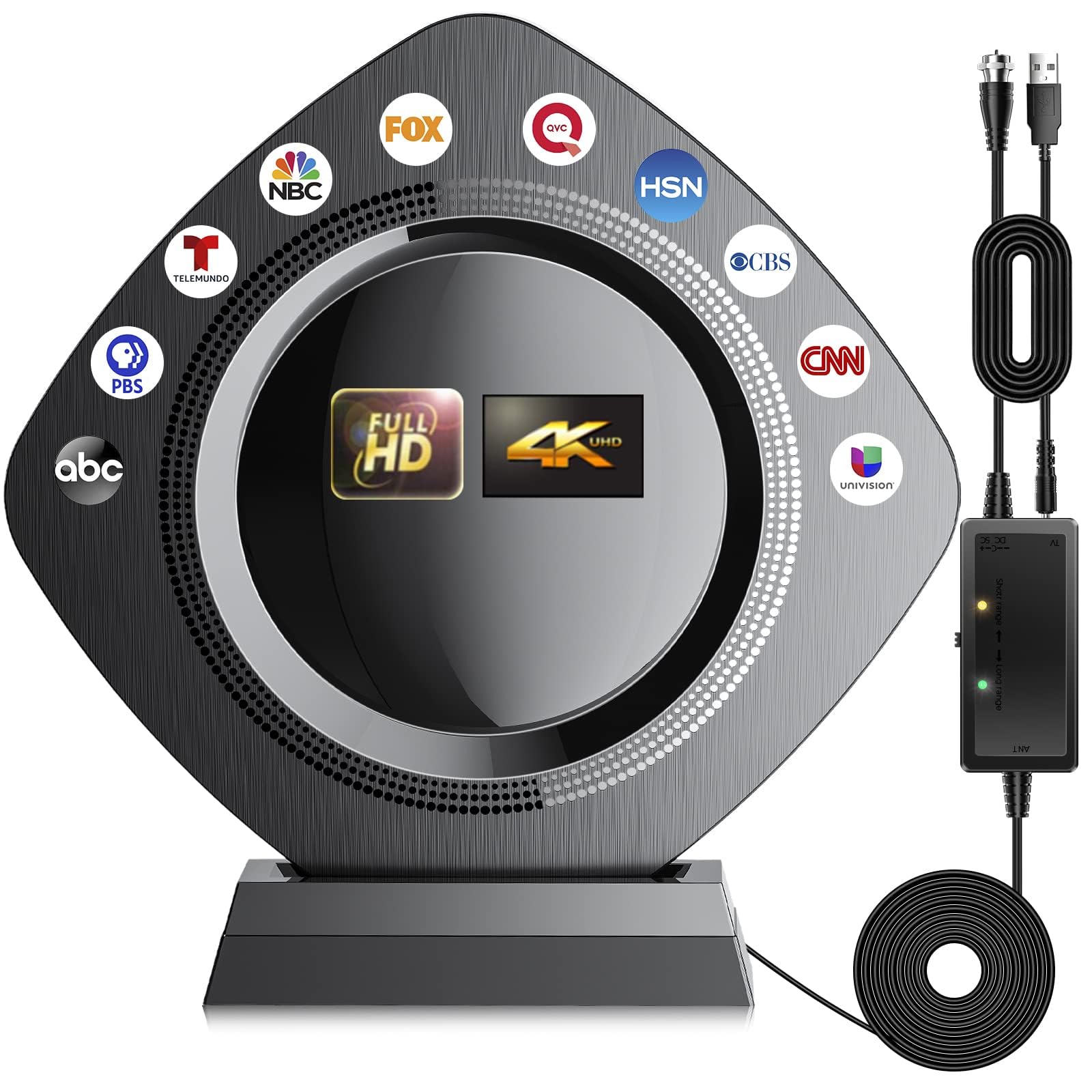 Amazon.com: 1600+ Miles Long Range TV Antenna Indoor Outdoor, Digital ...