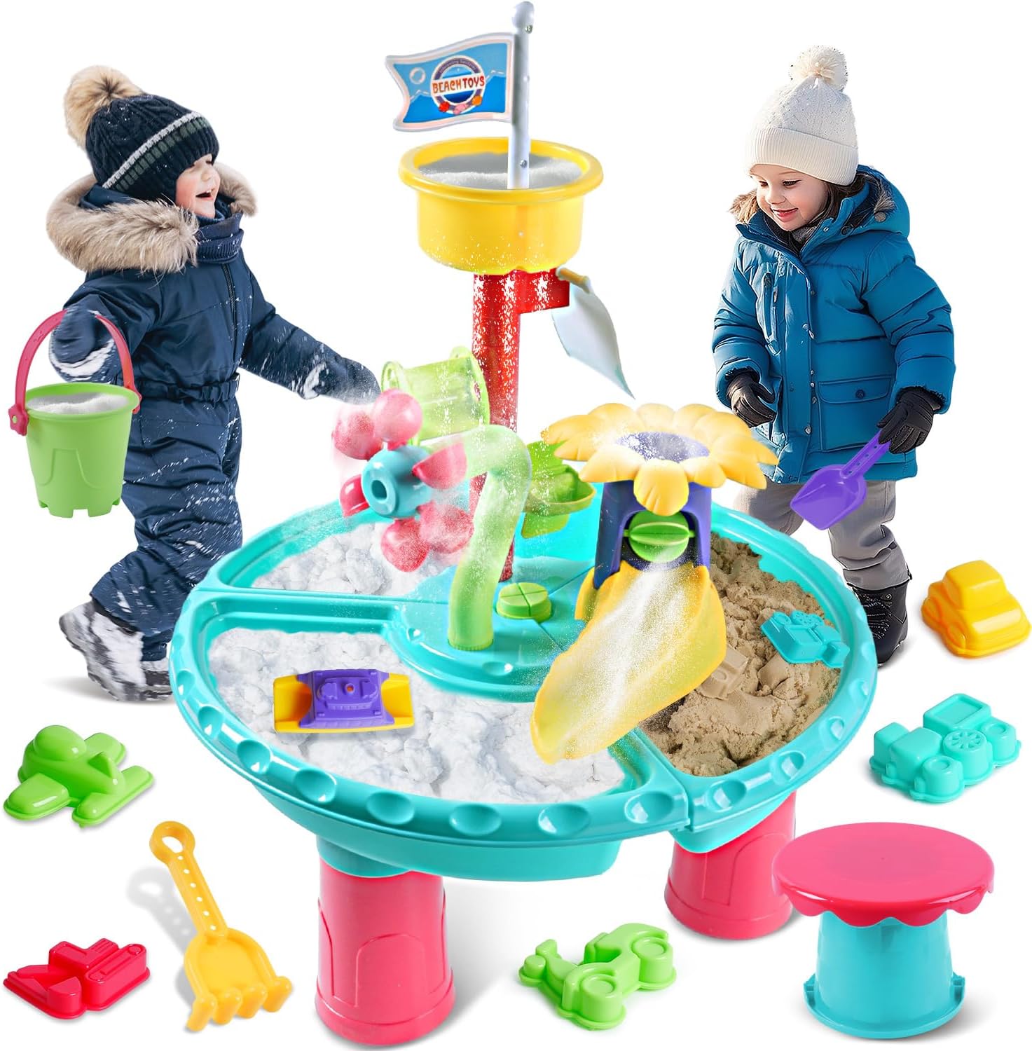 Amazon.com: VATOS Water Snow Table for Toddlers, 3 in 1 Outdoor Indoor ...