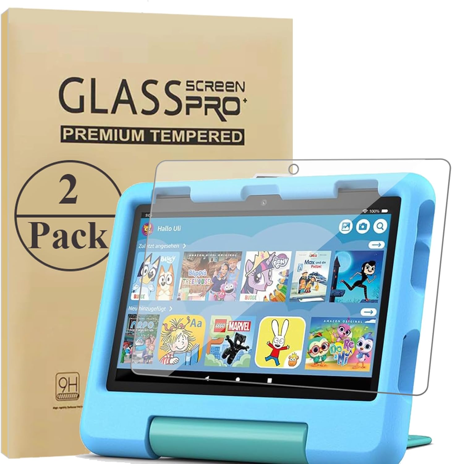 HunDun 2 Pack Screen Protector for 8 Inch Kids 2024/8 Kids Pro, 9H ...