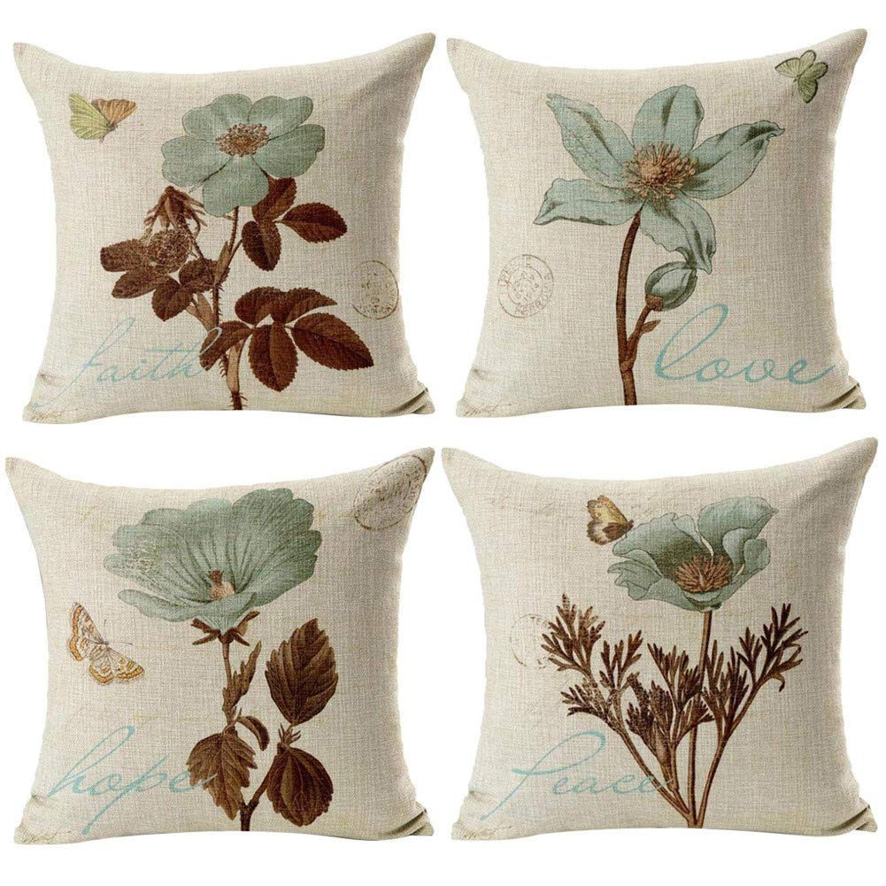 Freeas Cushion Covers Set Of 4 Multi Flowers Pattern Square Throw freeas-cushion-covers-set-of-4-multi-flowers-pattern-square-throw