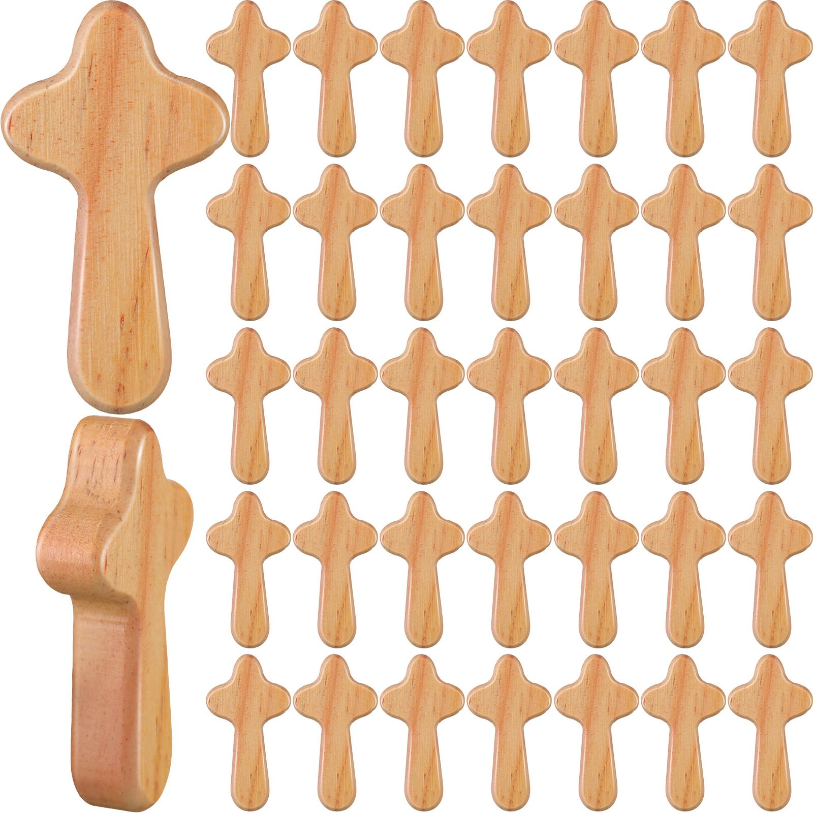 Amazon.com: Menkxi 200 Pcs Pocket Crosses Bulk Comfort Mini Wooden ...