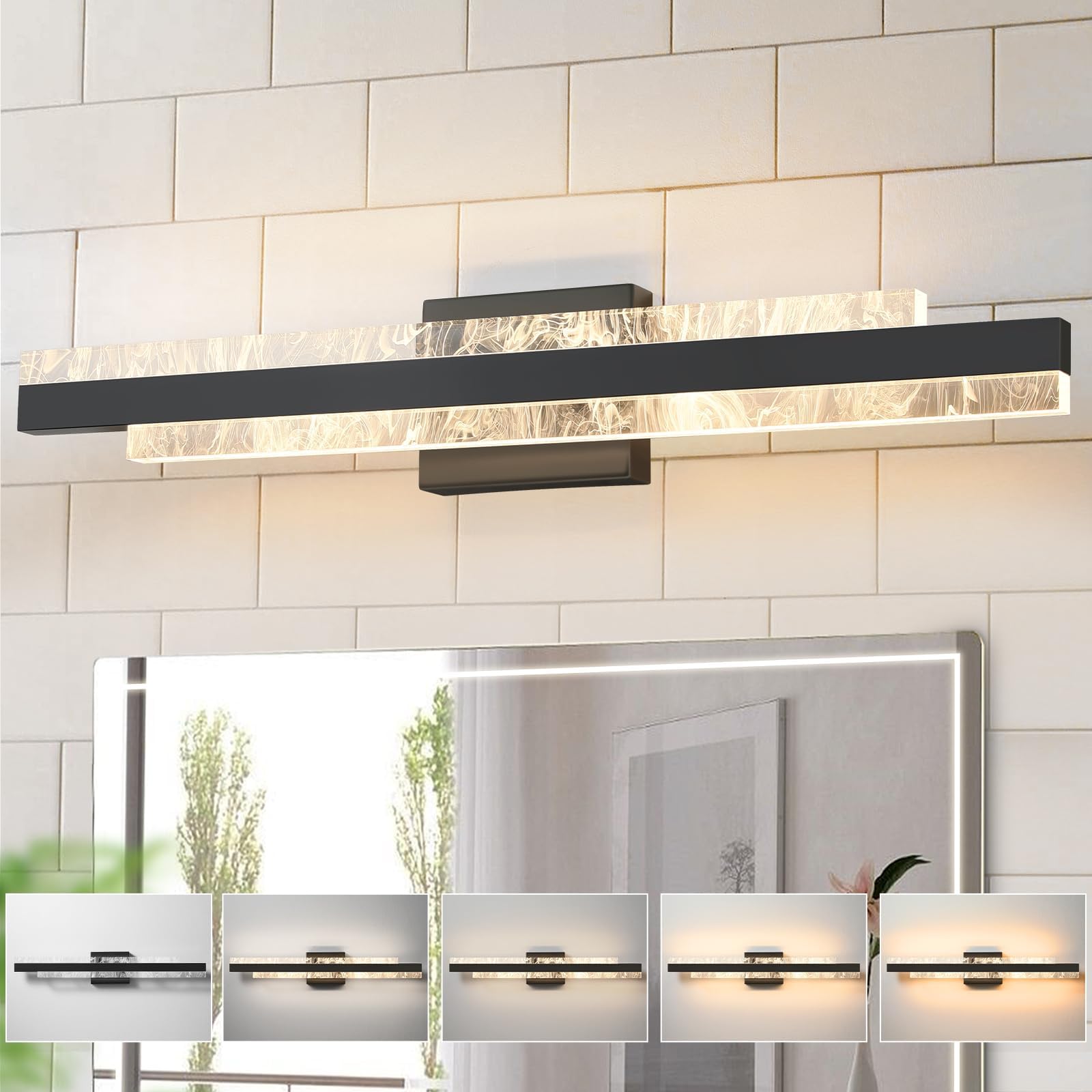 SineRise LED Modern Bathroom Vanity Light Bar (32-Inch, 3000K/4000K ...