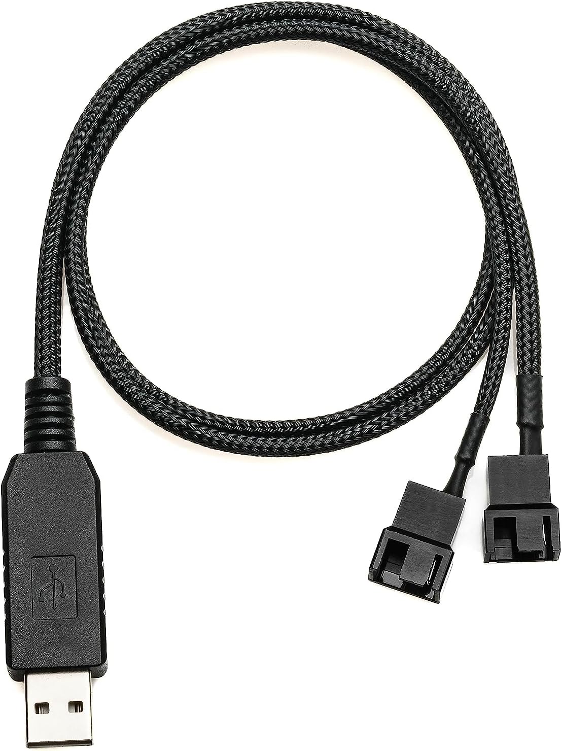 Full Speed 12V Voltage Step-Up USB to Dual 3-Pin and 4-Pin PC Fan ...