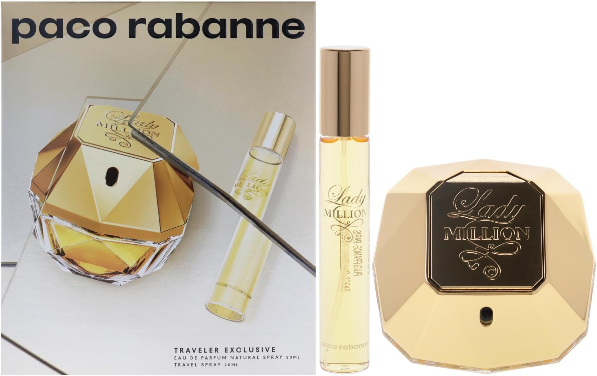 Amazon.com : Paco Rabanne Lady Million 2-Piece Set for Women, (2.7 Oz ...