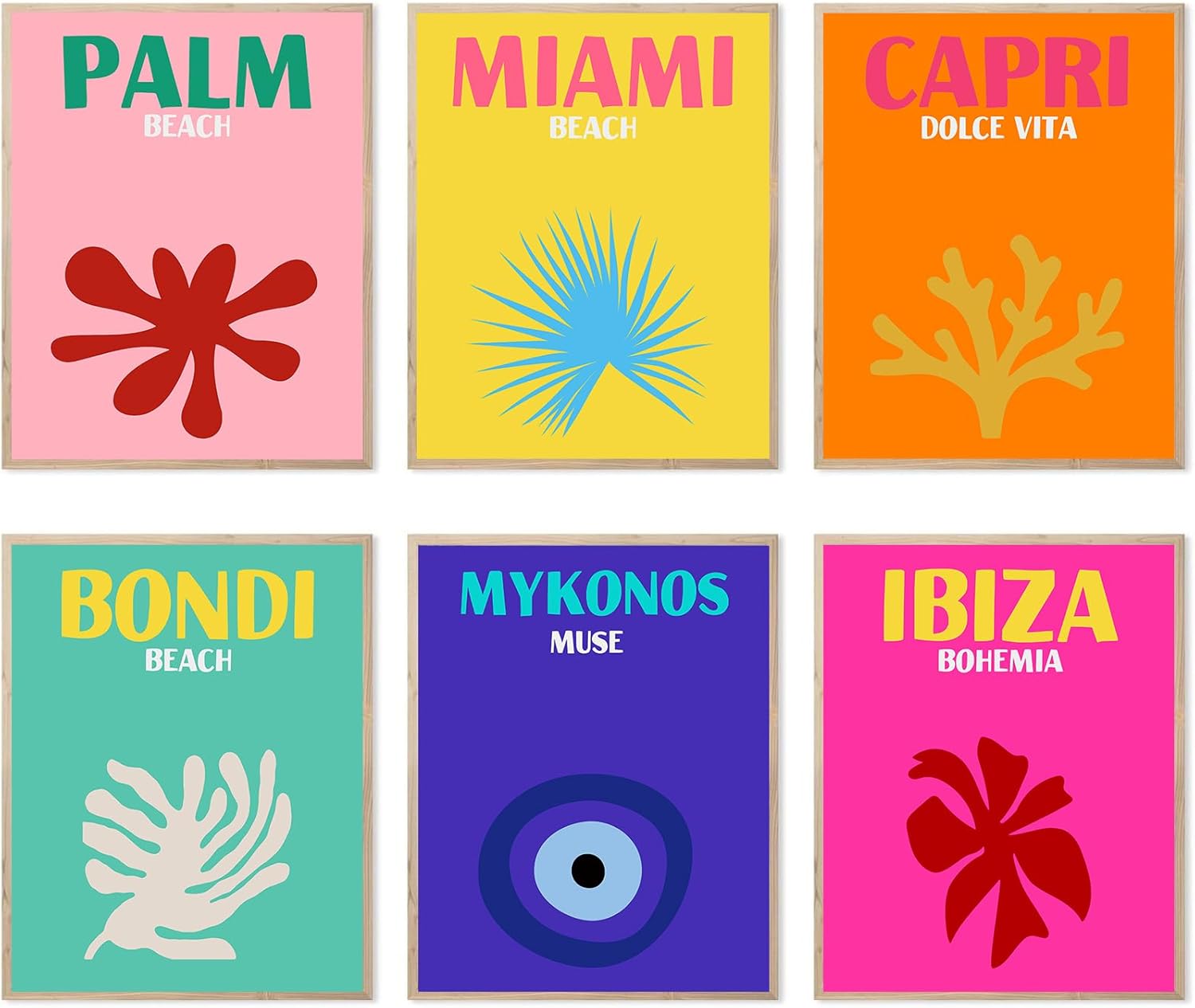 Amazon.com: LBingbrother Preppy Travel Wall Art Prints, Preppy Room ...