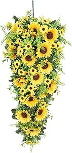 Amazon.com: WDDH 2Pcs Sunflower Swag, 27.6inch Sunflower Teardrop Swag ...