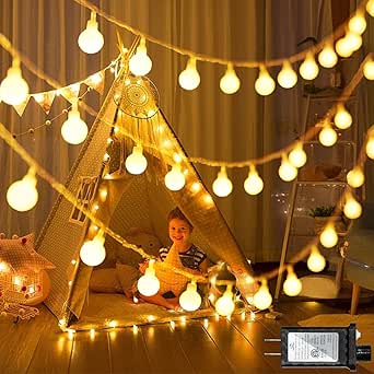 Amazon.com: WUXYIYANG 120 LED String Lights 40ft, 8 Lighting Modes Plug ...