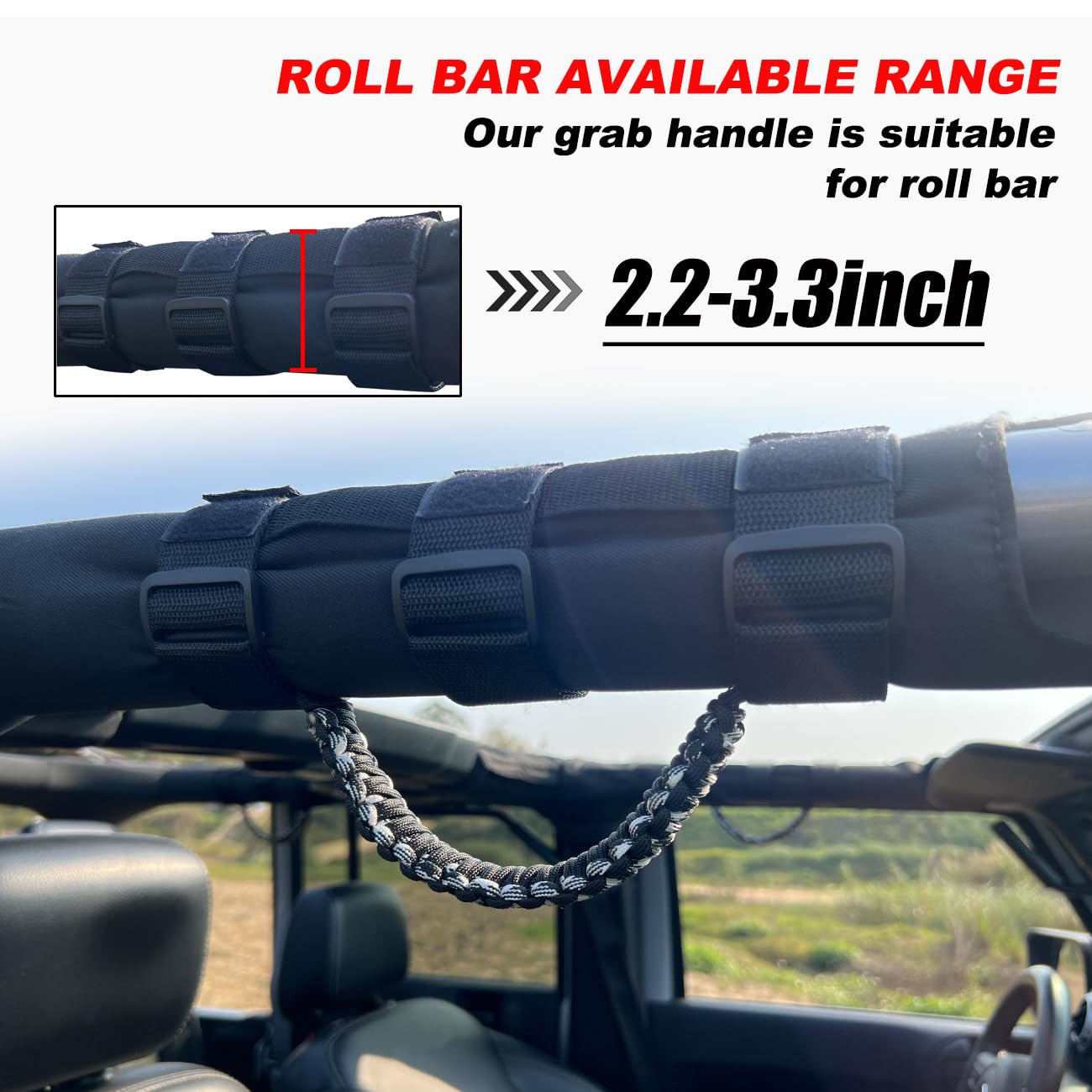 Snapklik.com : 4 Pack Grab Handles For Jeep - 2 Roll Bar Garb Handles ...