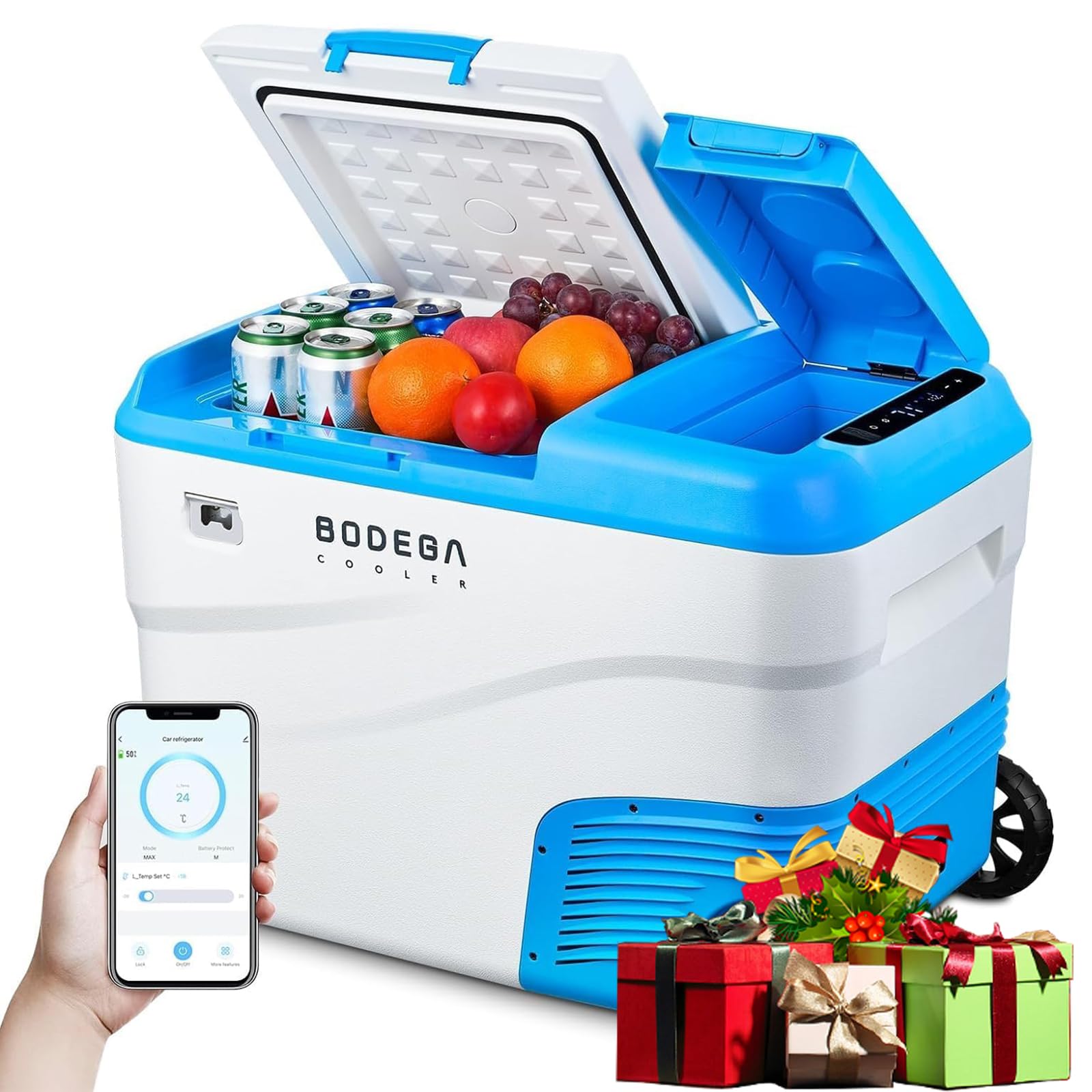 Amazon.com: BODEGACOOLER 12 Volt Car Refrigerator, 34 Quart Portable ...