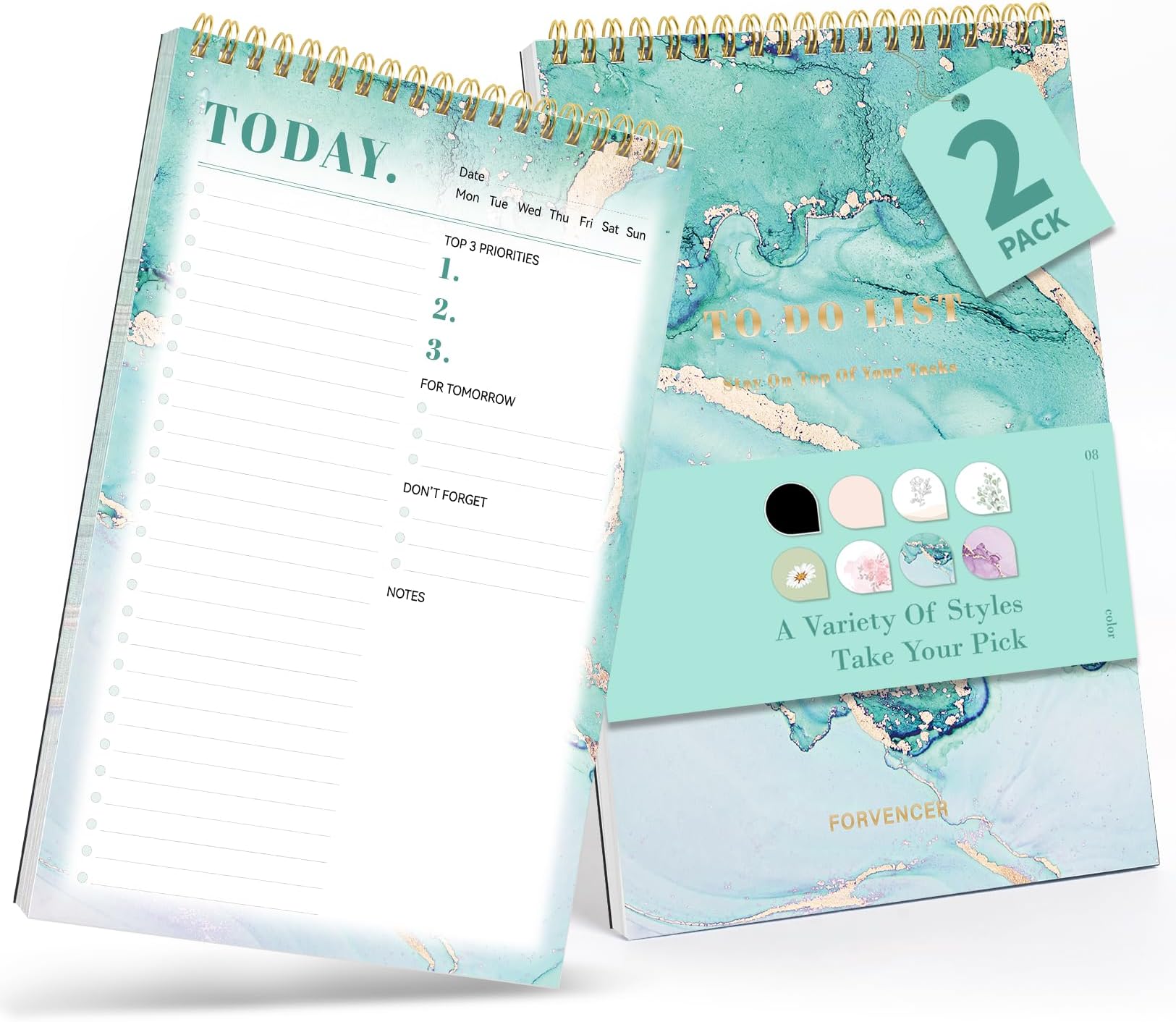 Amazon.com : 2 Pack To Do List Notepad, To Do List Notebook for Work 80 ...