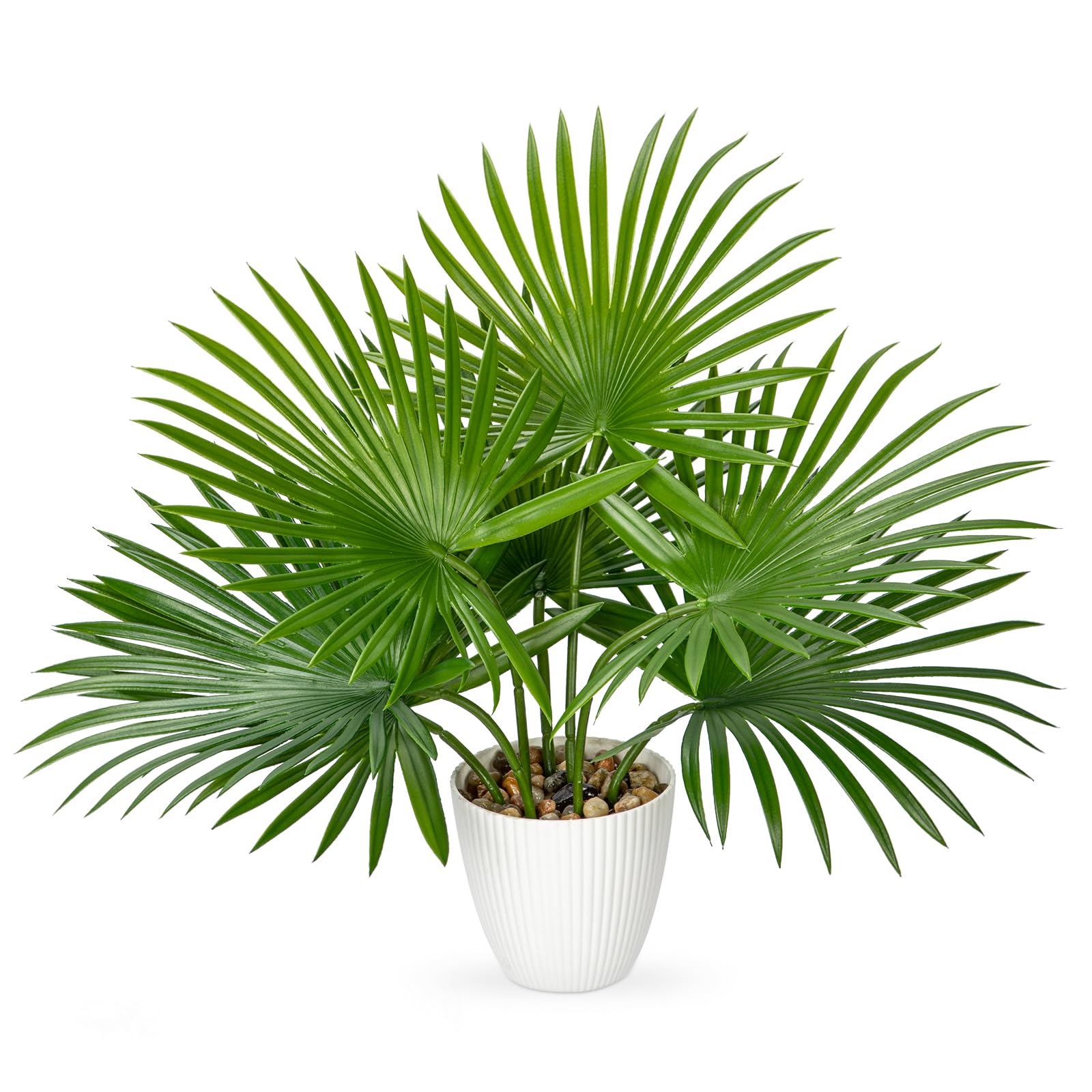 Amazon.com: Artificial Palm Plant 15 Inch Fake Tropical Potted Plants ...