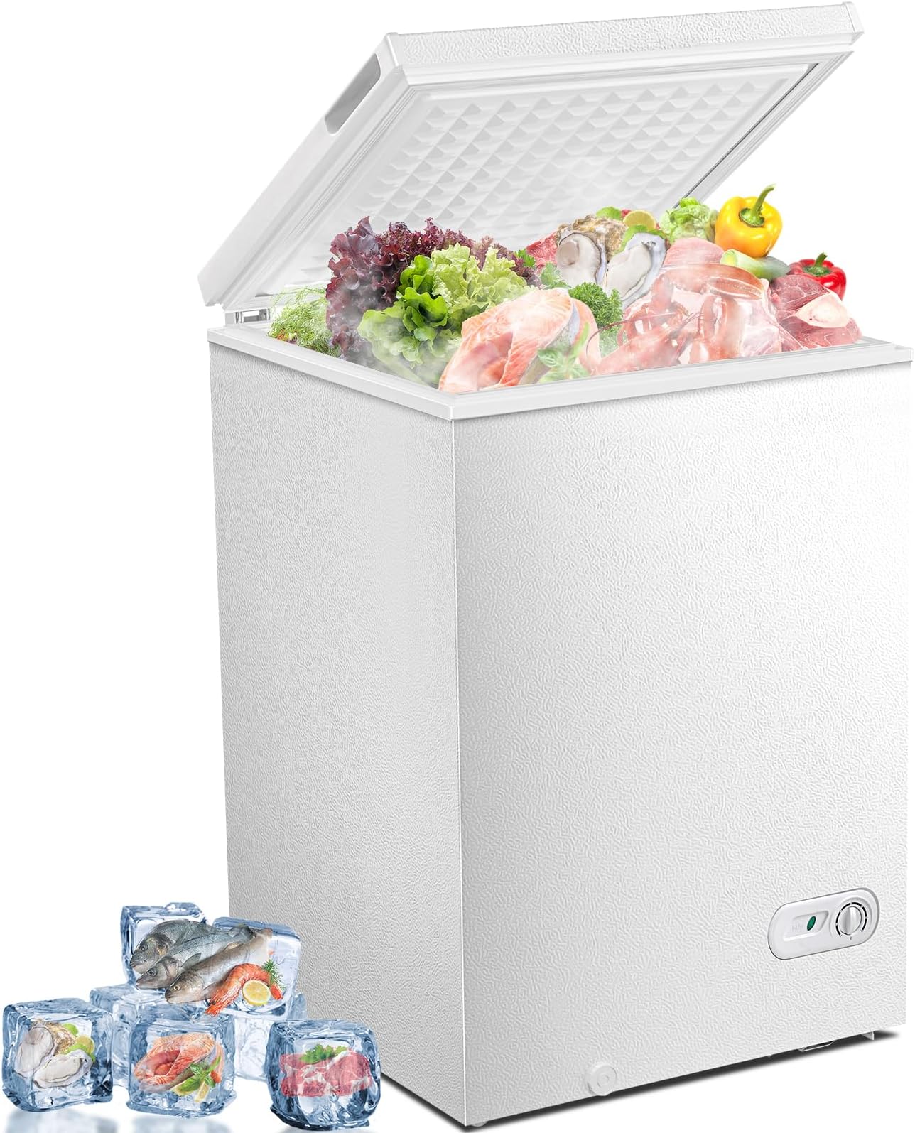 Amazon.com: ICEBOX IBCF206MNT 2.0 Cu. Ft Compact Chest Freezer , Mint ...