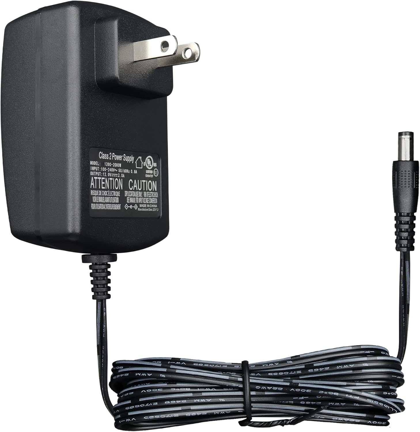 Amazon.com: UL Listed 12V 2A Power Supply Adapter with 10ft Long Cord ...