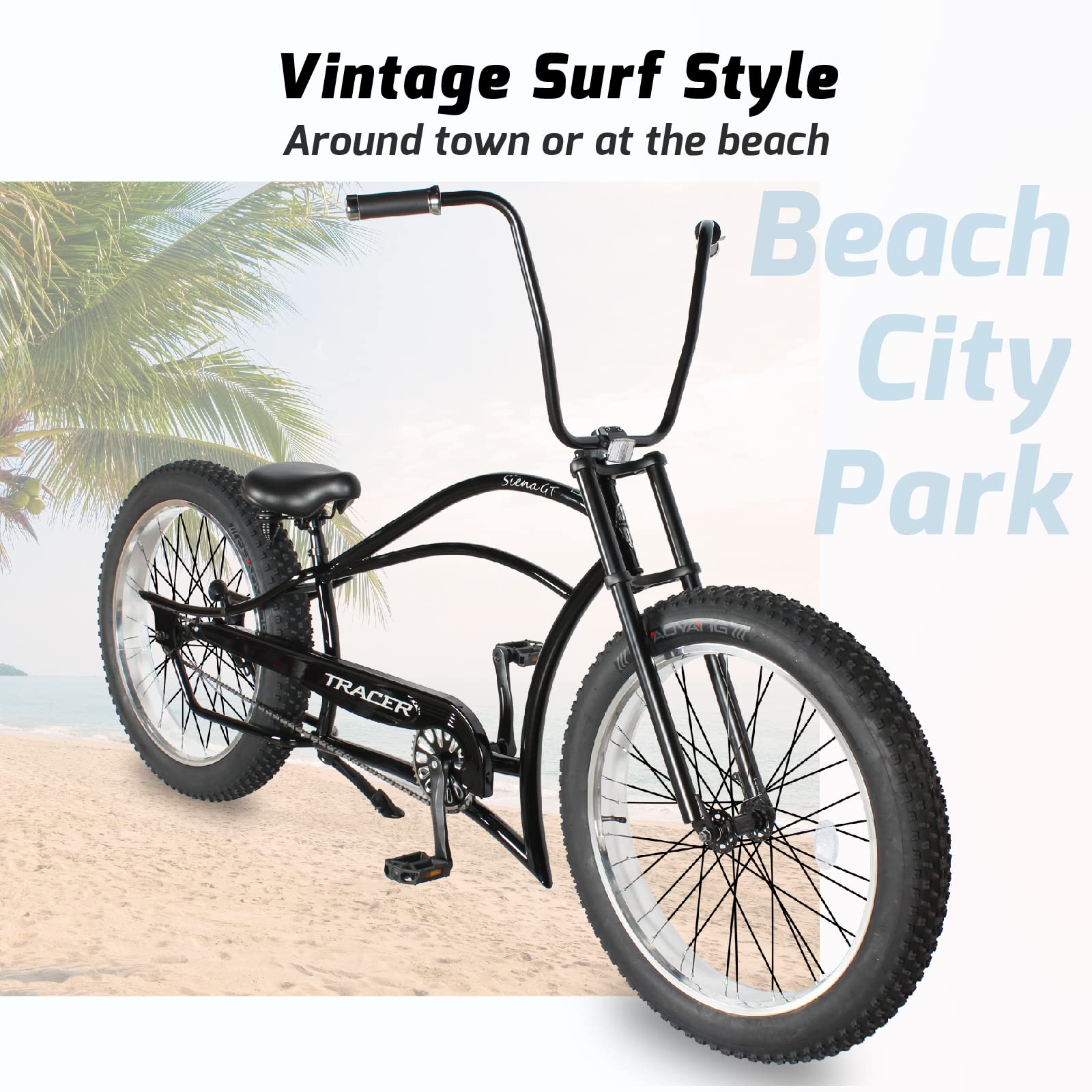 Buy Tracer Beach Cruiser Bike for Adults, 26/29 Inch Wheels, Fat Tire ...