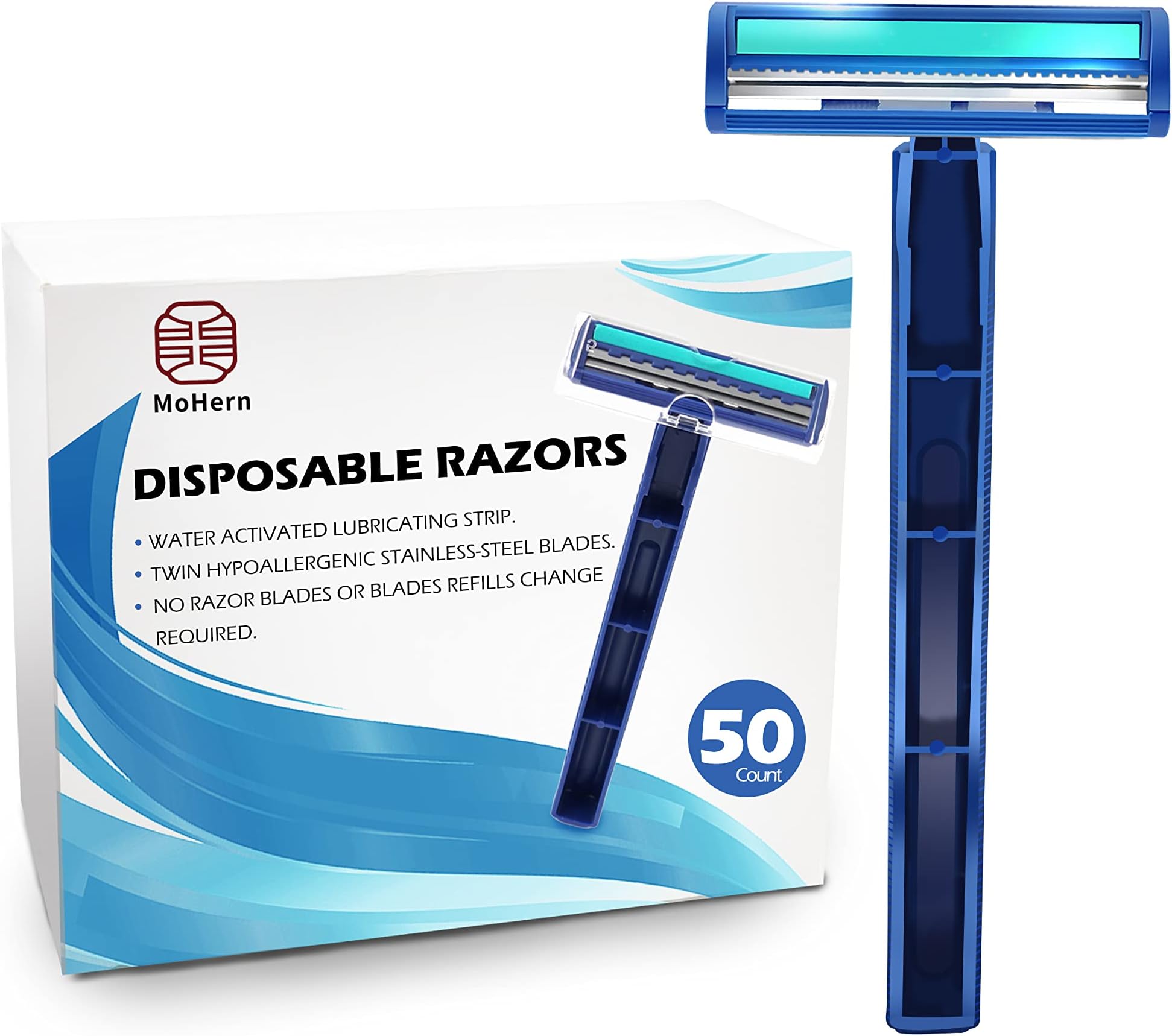 Amazon.com: Disposable Razors for Men, 50 Count Men Razora for Shaving ...