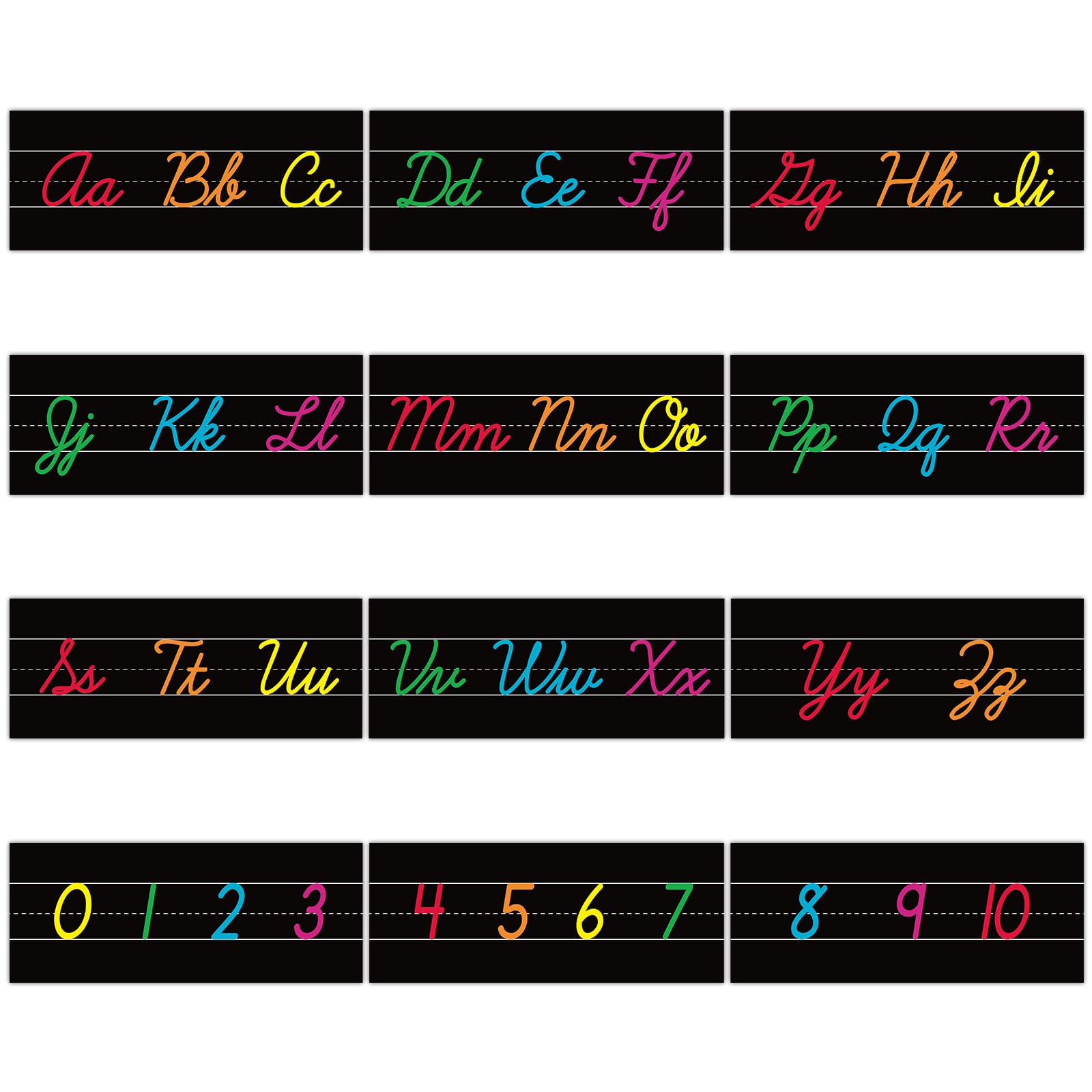 Yixaxkao12 Pieces Alphabet Line For Classroom Wall Cursive Alphabet ...