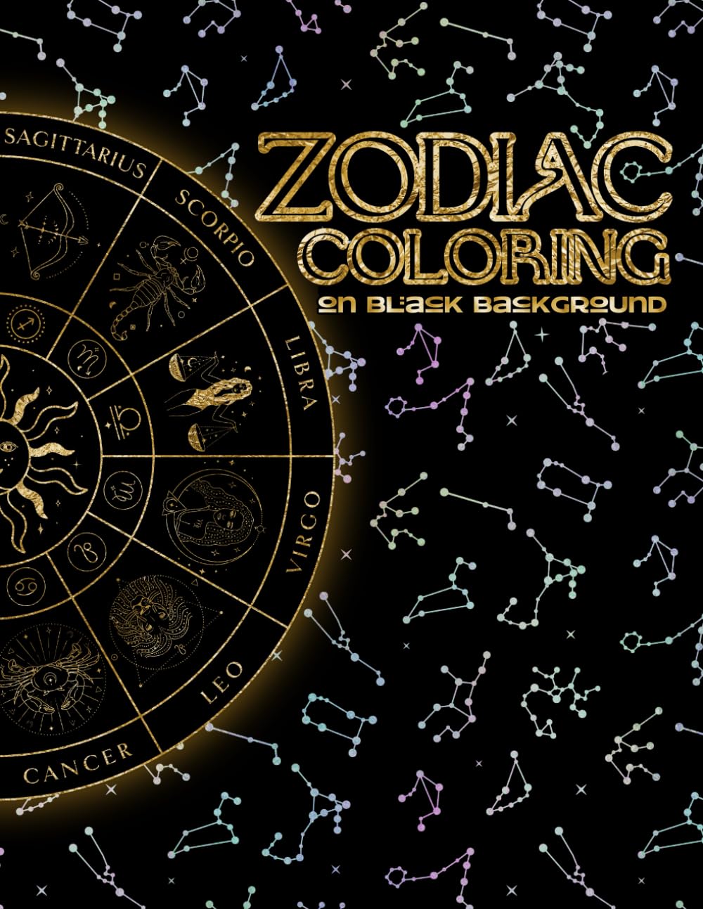 Amazon.com: Zodiac Coloring: A Black Background Coloring Book ...