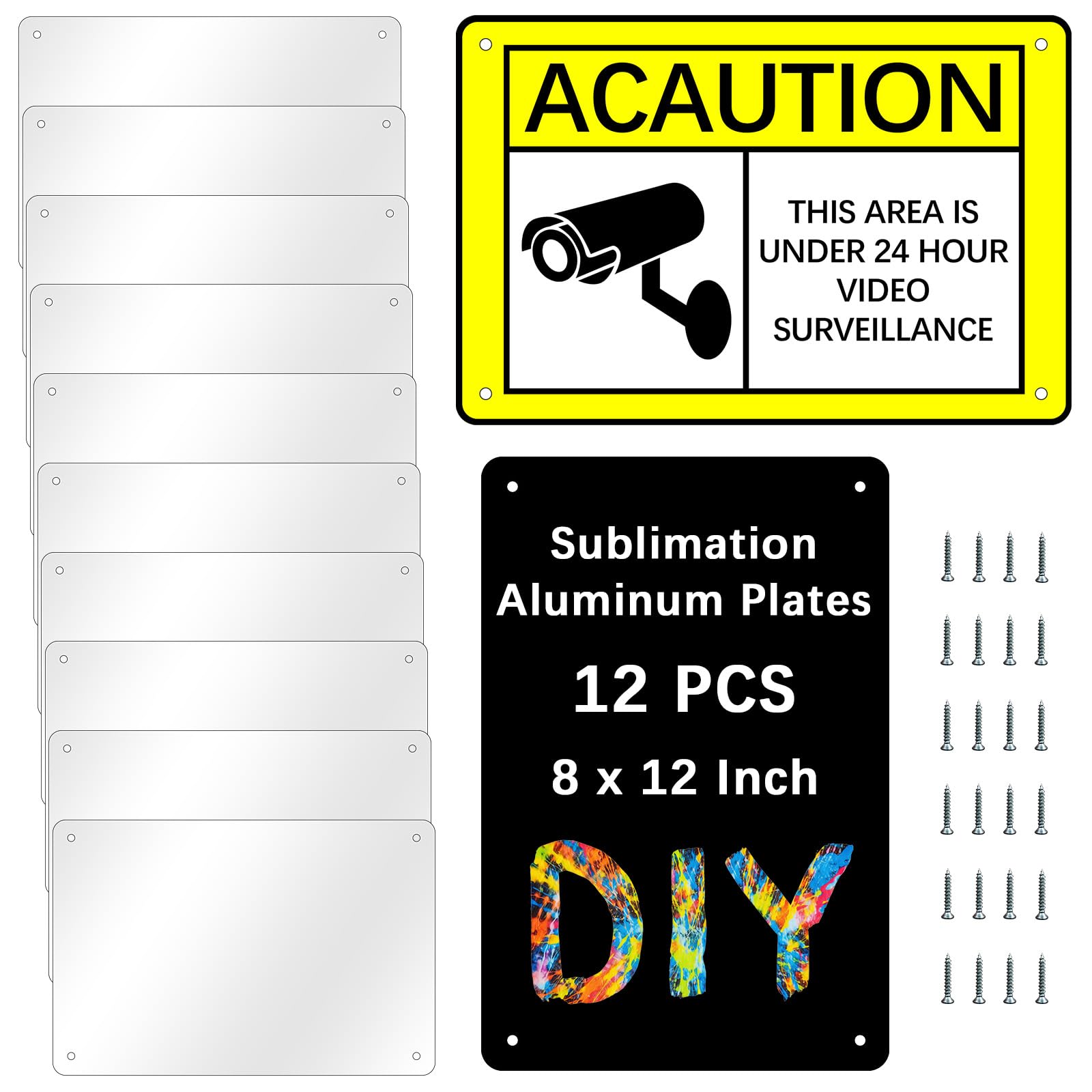 Amazon.com: 12 pcs 8 X 12 inch sublimation metal sign blanks, Aluminum ...