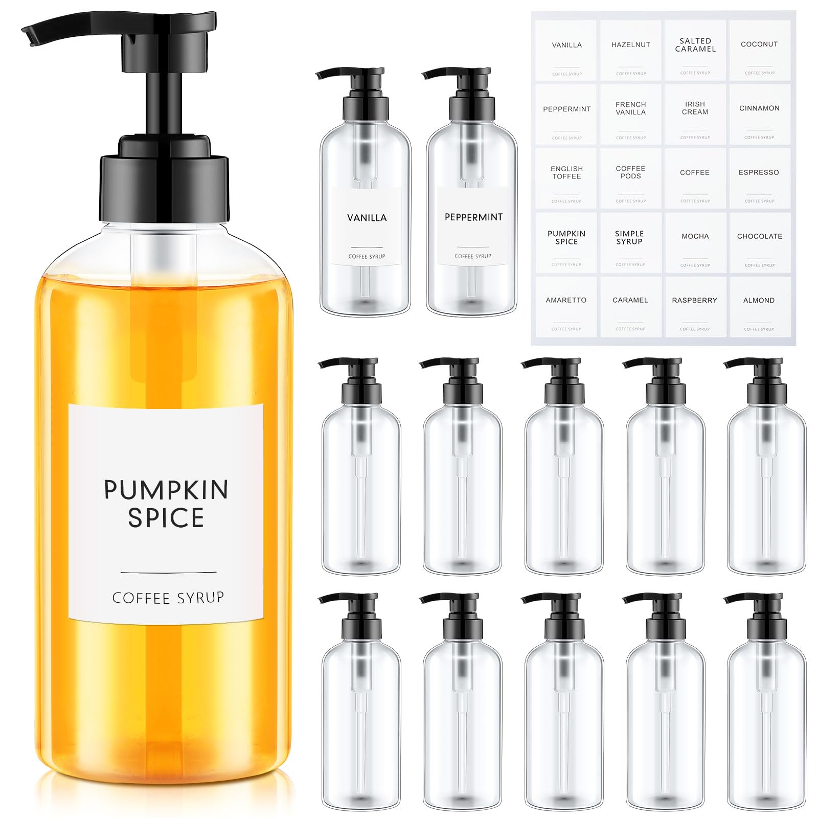Skinny Mixes Maxdot 6 Pcs 25 Oz Syrup Bottles With Pump Plastic Syrup ...