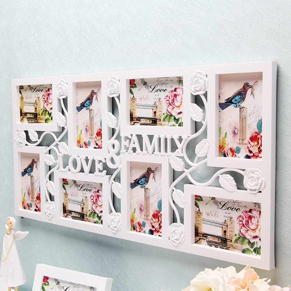 White Photo Frames Multiple Photos for Wall Multi Plastic Family Love ...
