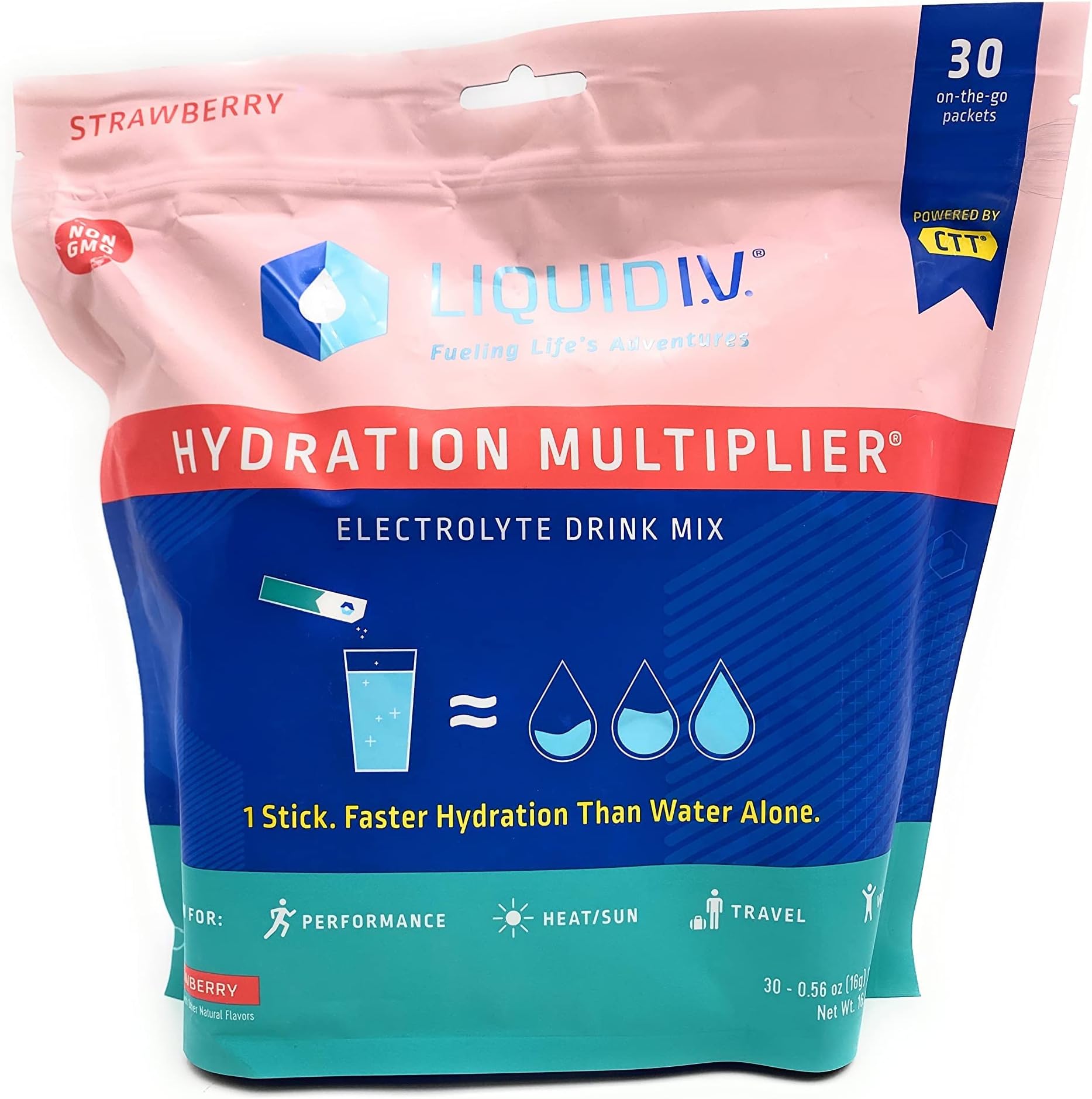 Amazon.com: Liquid I.V. Hydration Multiplier 30 Stick, 16.93 Ounce ...