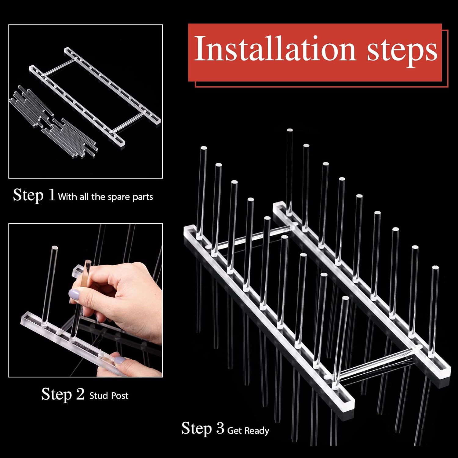 Clear Acrylic Dish Rack Plates Holder Kitchen Storage Cabinet Organizer ...