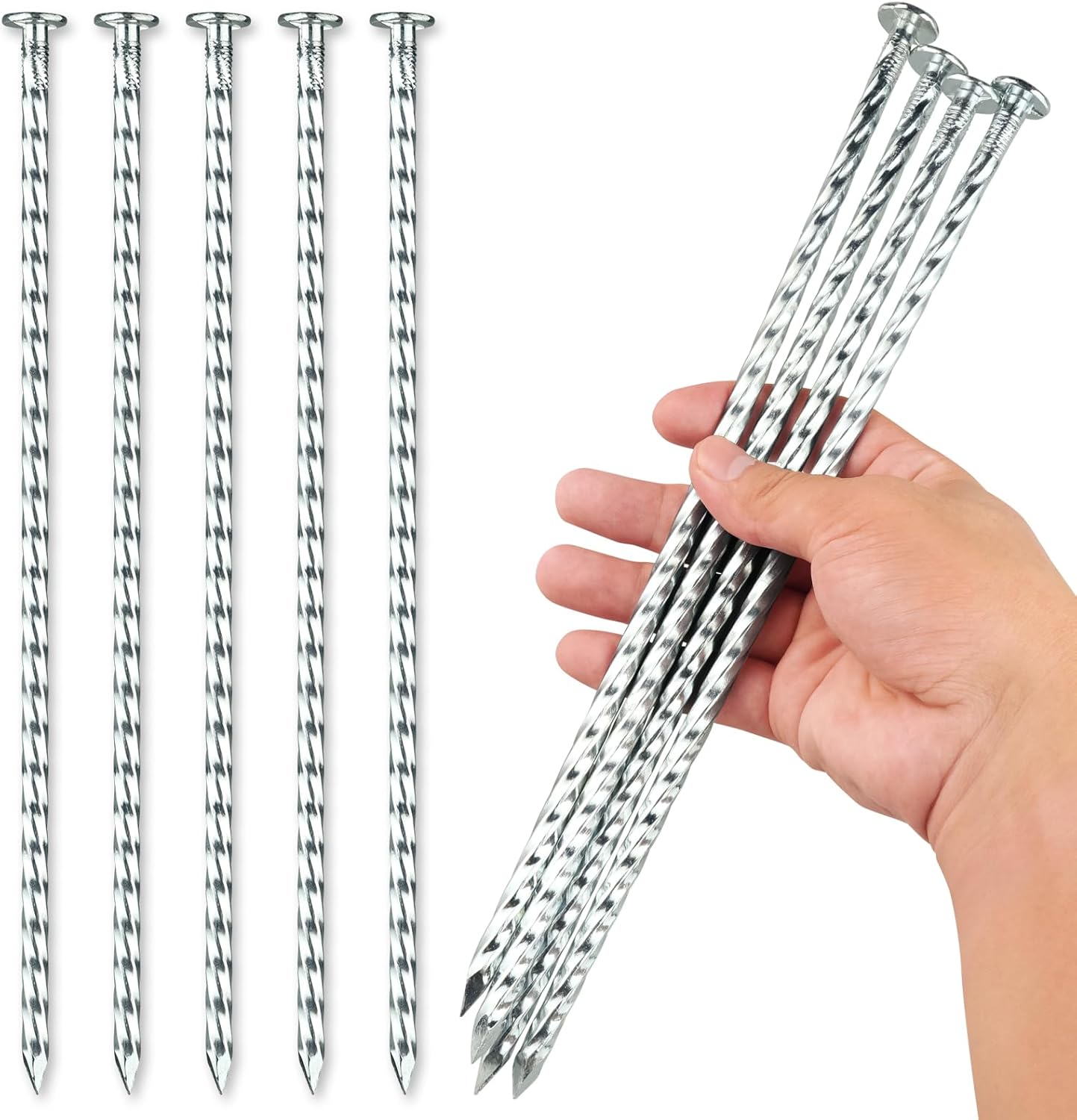 Amazon.com : EISENSP 12-Inch Spiral Landscape Stakes, 25 Pcs Galvanized ...